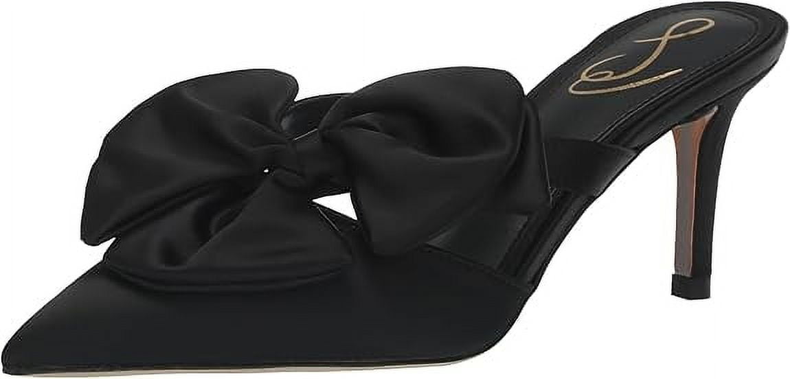 Sam Edelman Veranda Black Satin Pointed Toe Slip On Stiletto Heeled ...
