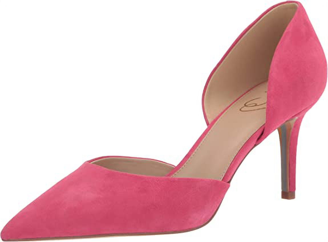 Sam Edelman Viv Dahlia Pink Slip On Pointed Toe Leather Mid Heel Pumps ...