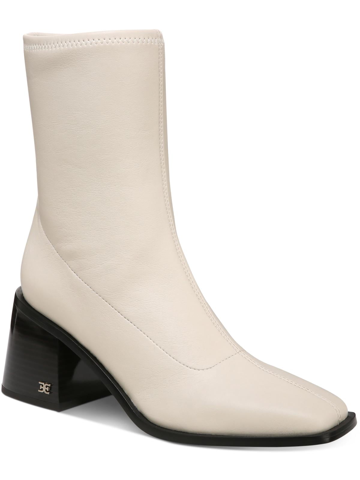 Sam Edelman Wells Modern Ivory Stacked Block Heel Squared Toe Fashion ...
