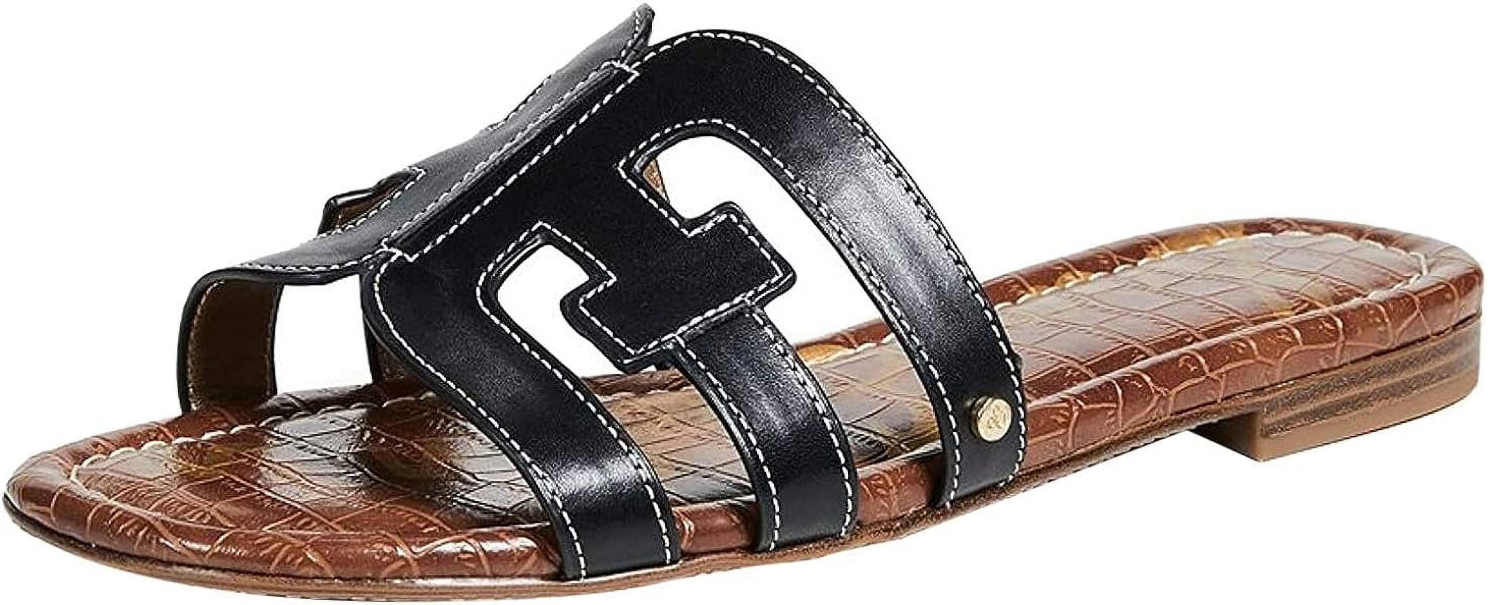 Sam Edelman Women's Bay Sandal Black Leather 5.5M - Walmart.com