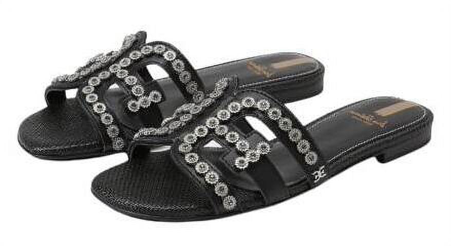 Sam Edelman Women's Bay Sandal Black Satin 9M - Walmart.com
