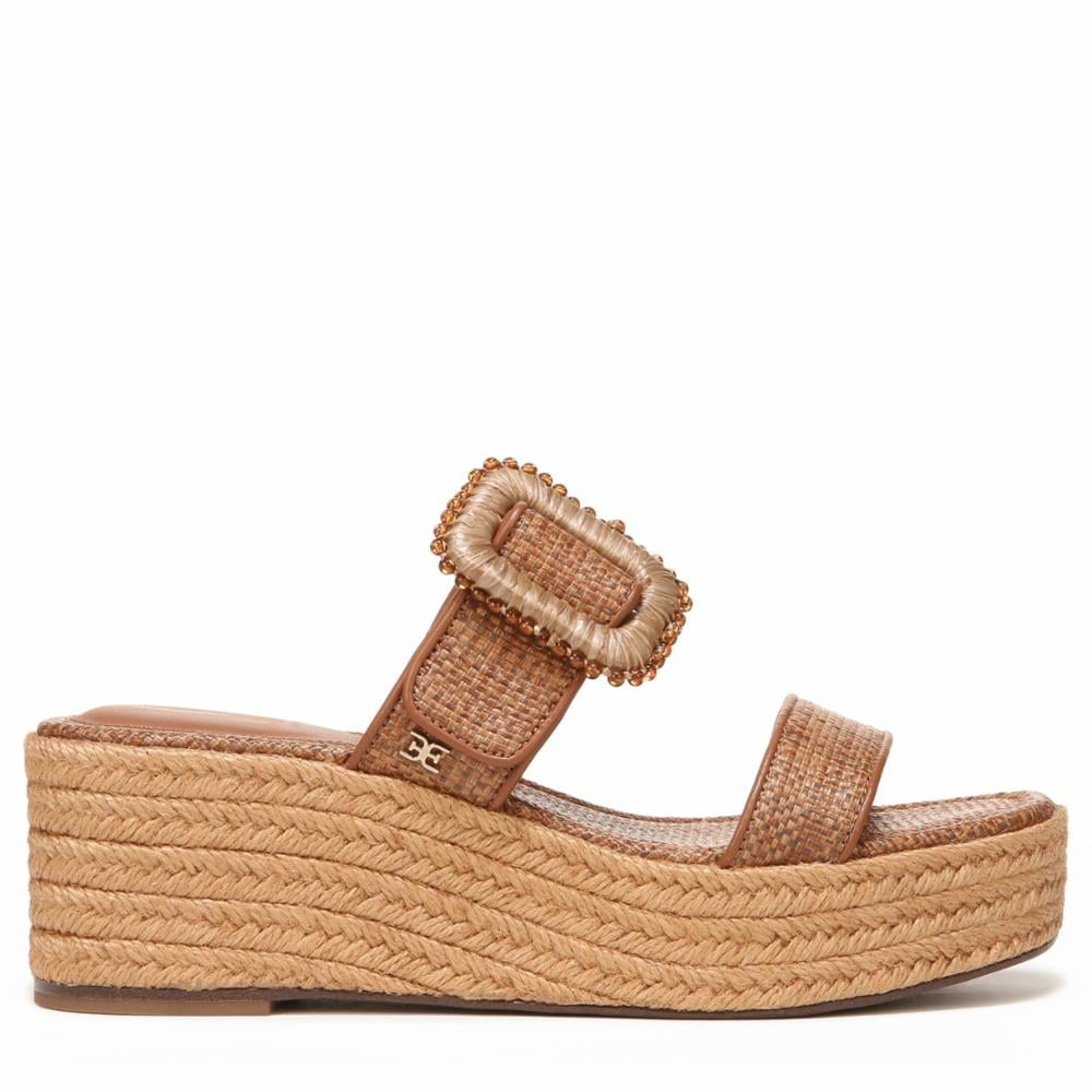 Sam Edelman Women's Chase Wedge Sandals Cuoio Weave 6M - Walmart.com