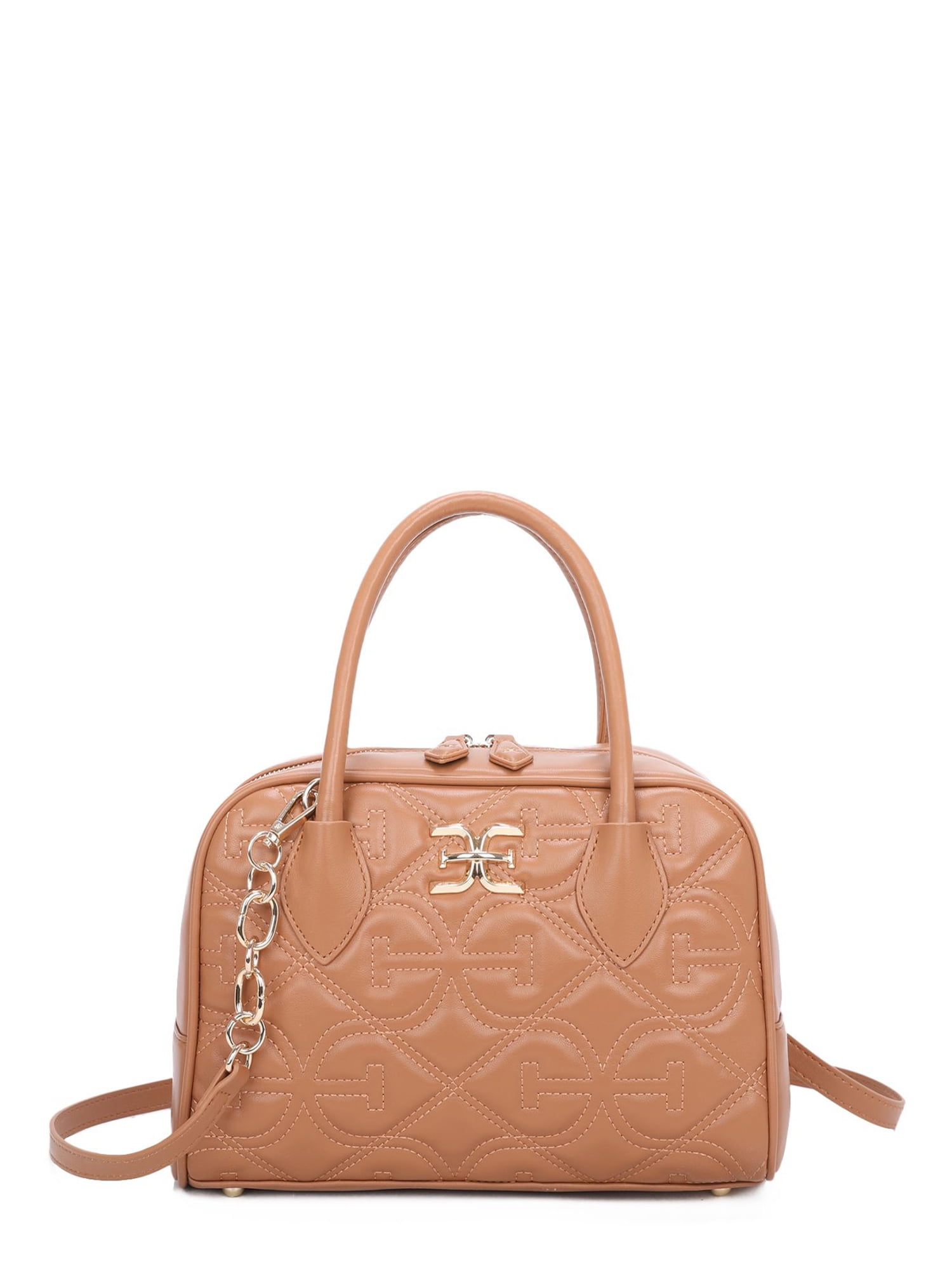 Sam Edelman Women's Elisa Monogram Quilt Satchel Crossbody Saddle ...