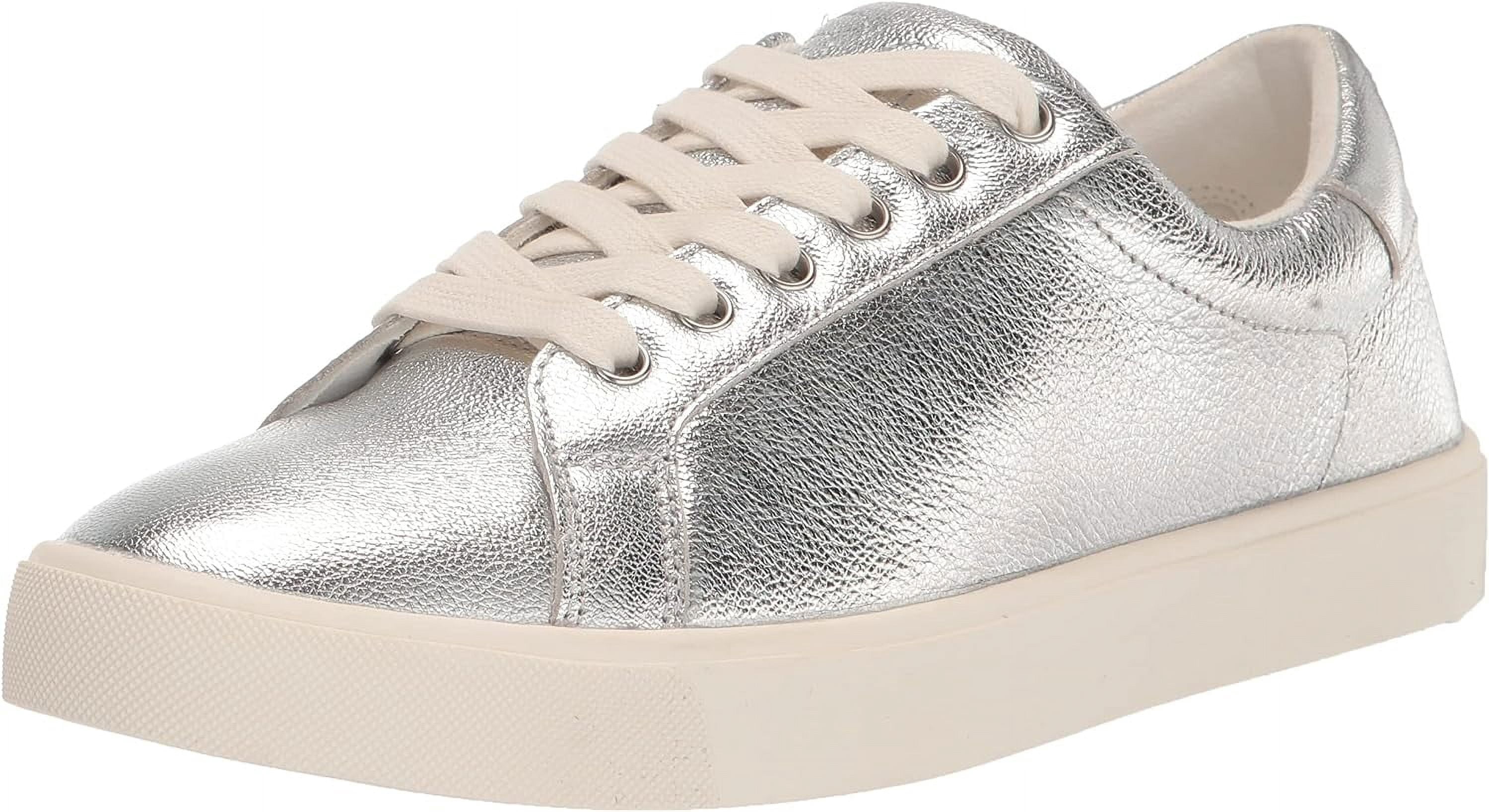 Sam Edelman Women's Ethyl Sneakers Silver Leather 5.5M - Walmart.com