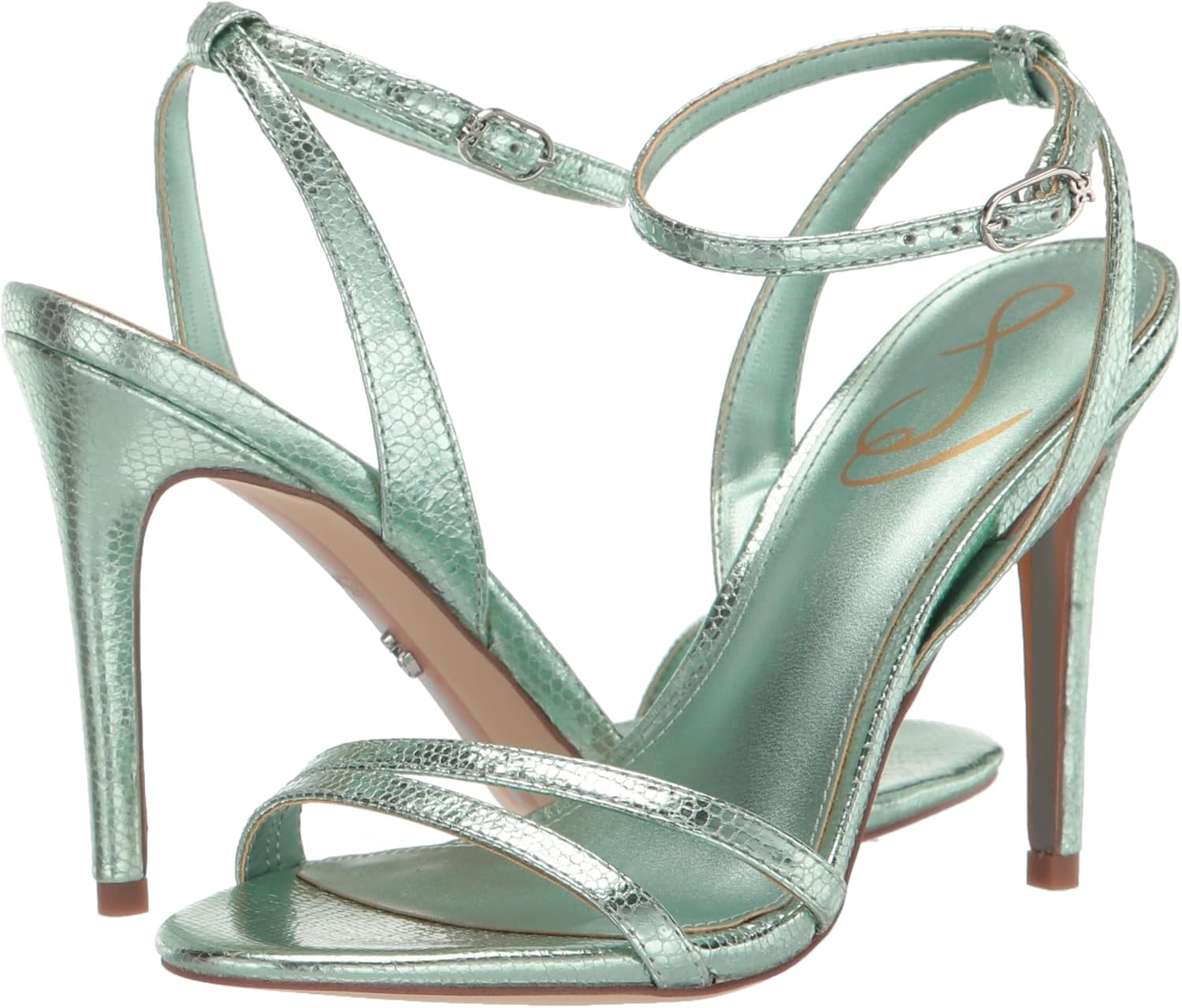 Sam Edelman Women's Gemmie Sea Green Metallic Sandals 8.5M - Walmart.com