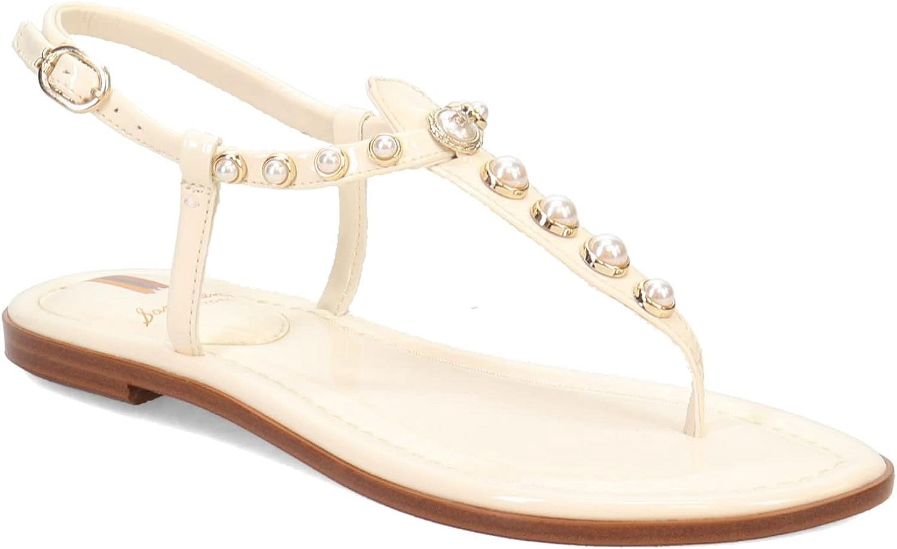 Sam Edelman Women's Gigi Thong Sandal Pearl Porcelain Patent 7.5M ...