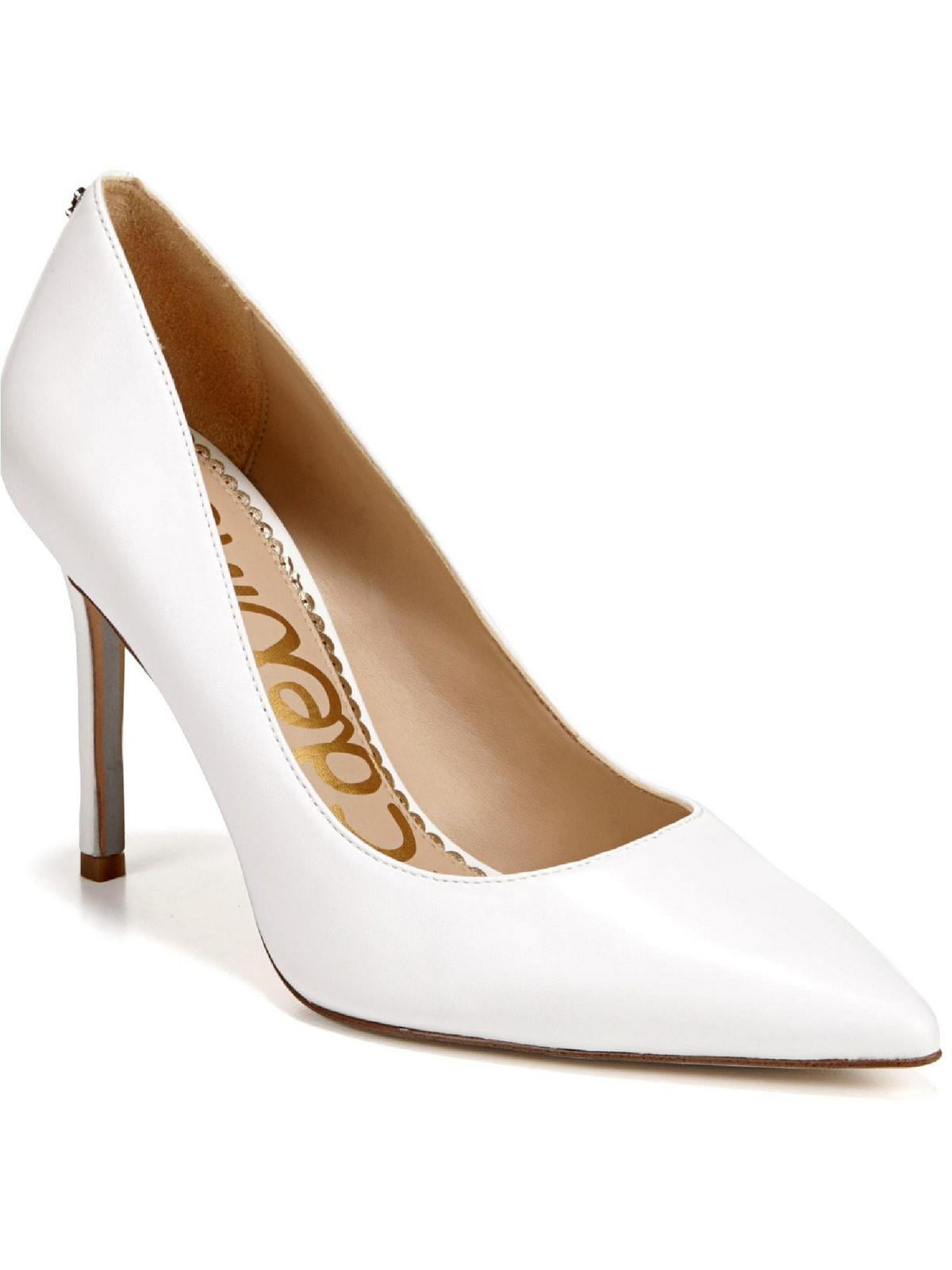 Sam Edelman Women's Hazel Bright White Leather Pump 6.5M - Walmart.com