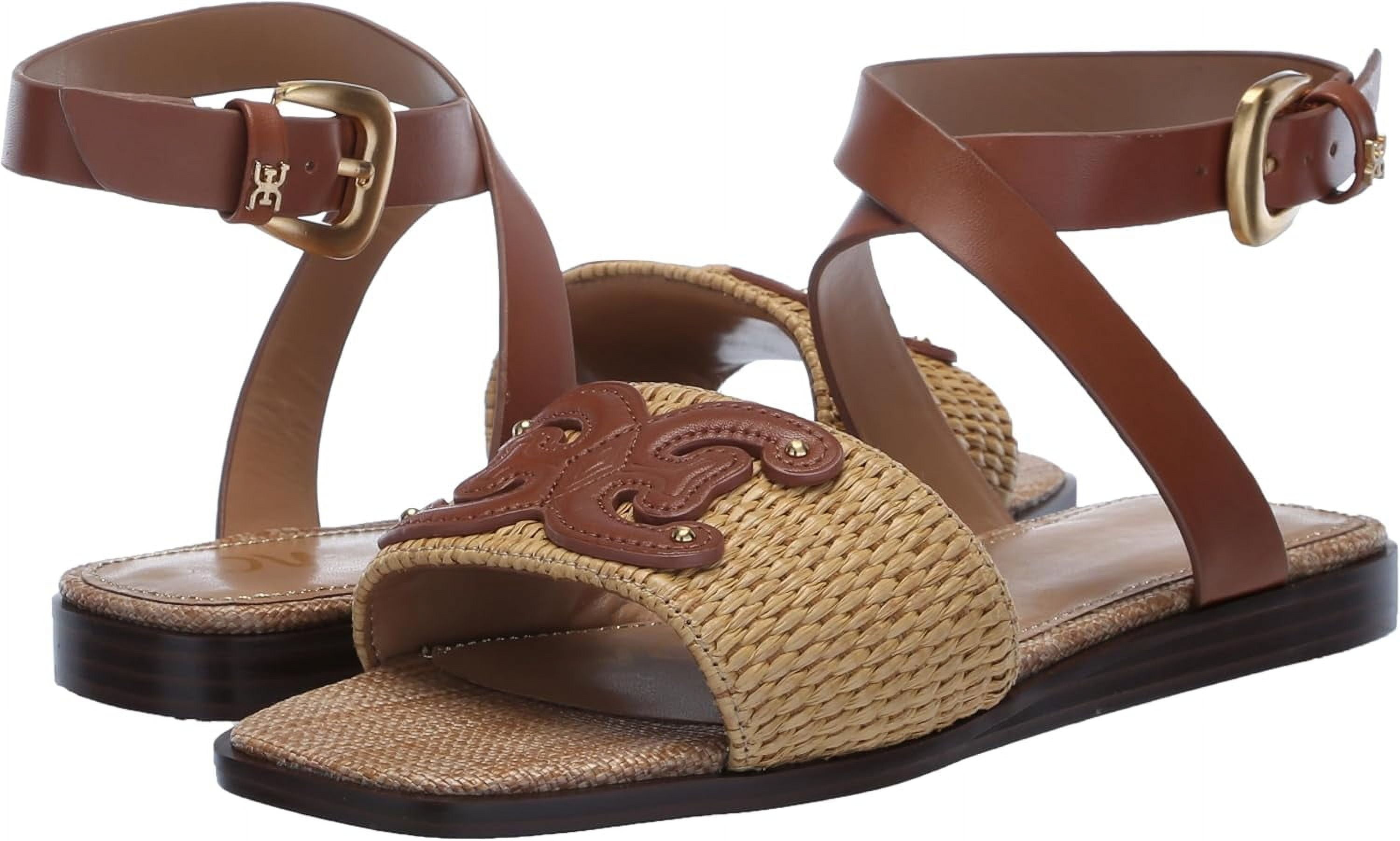 Sam Edelman Women's Ilsie Ankle Strap Sandal Sand/Rich Cognac 5M ...