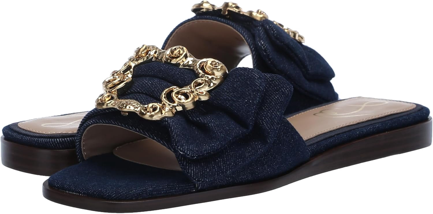 Sam Edelman Women's Ivana Flat Sandal Hudson Navy 8M - Walmart.com