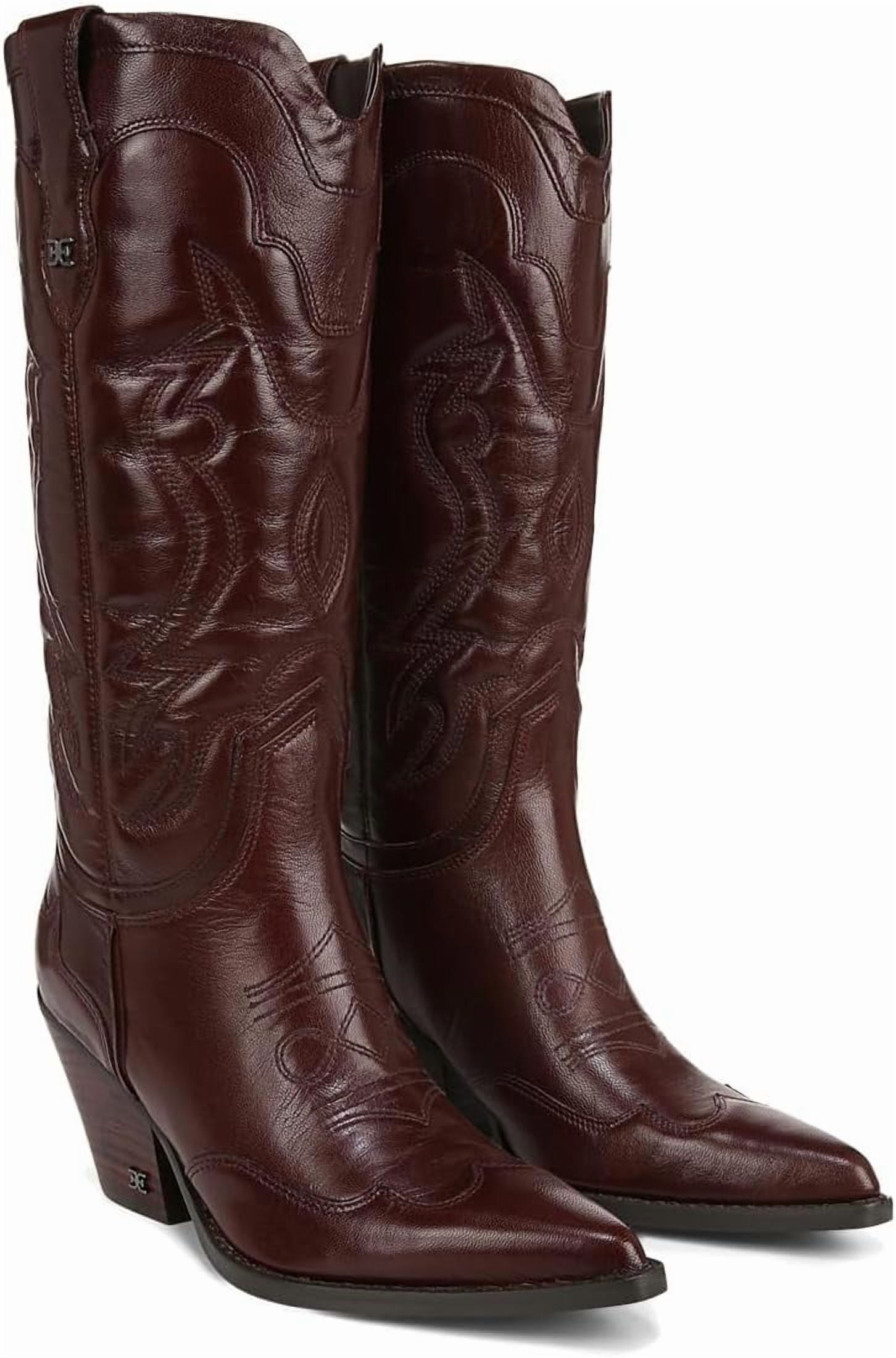 Sam Edelman Women's James Western Boot Spiced Pecan Wide Calf 7.5M