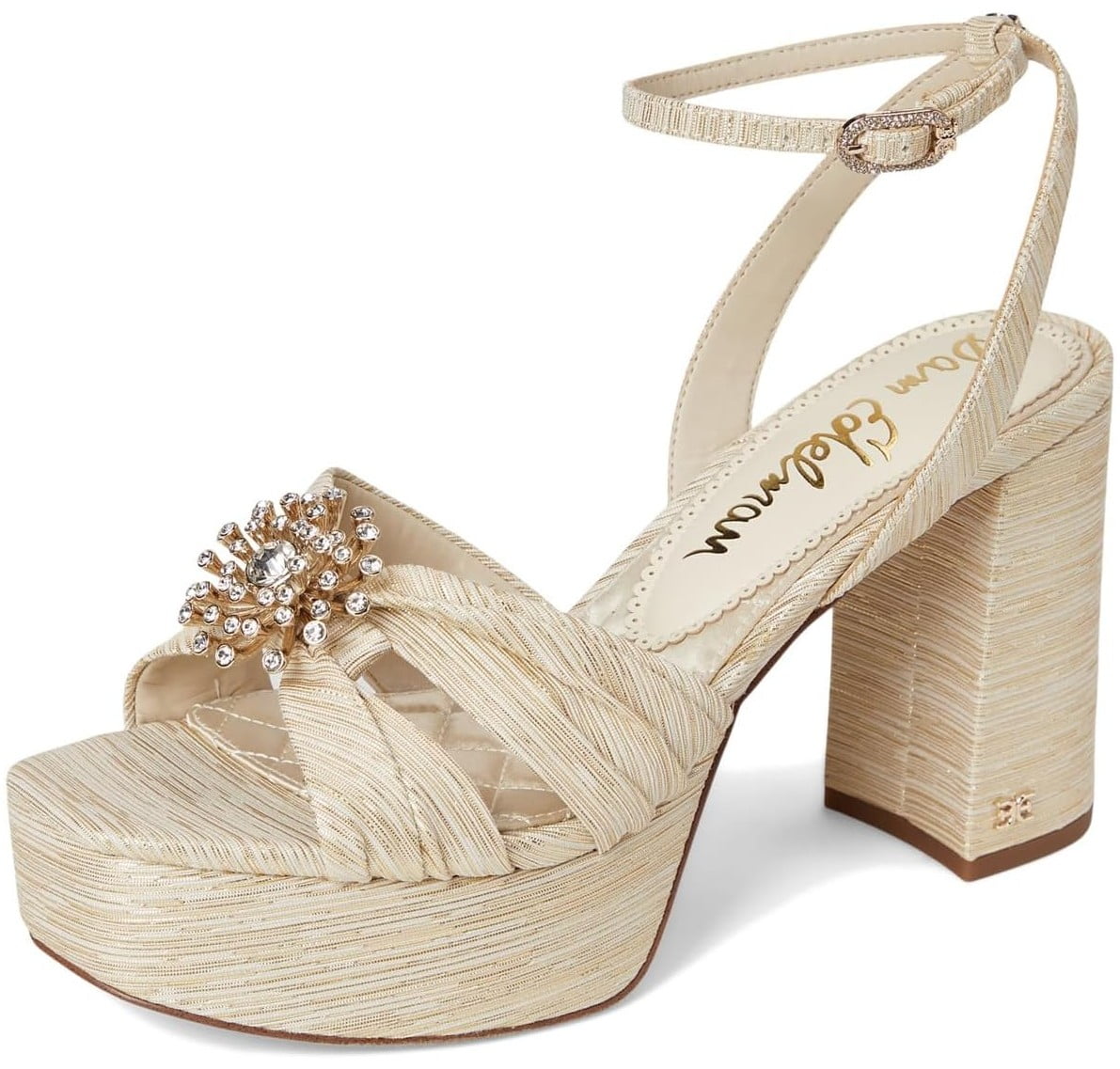 Sam Edelman Women's Janelle Platform Dress Sandal Soft Gold 9M ...