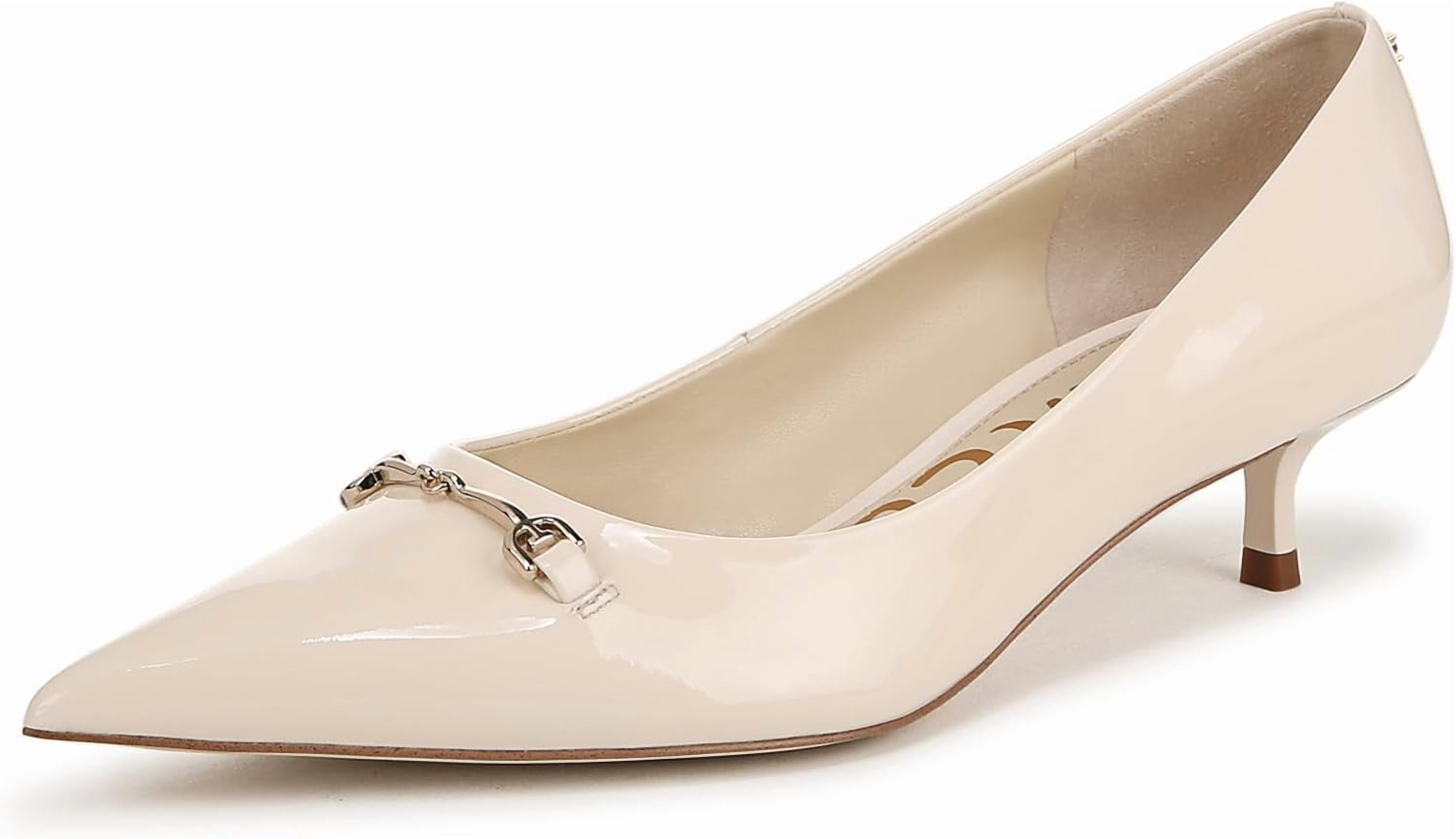 Sam Edelman Women's Kaya Pointed Toe Kitten Heel Pump White Blossom 8 ...