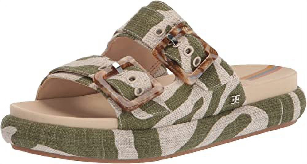 Sam Edelman Women's Kenzie 2 Zebra Linen Slides, Marbelized Acrylic ...