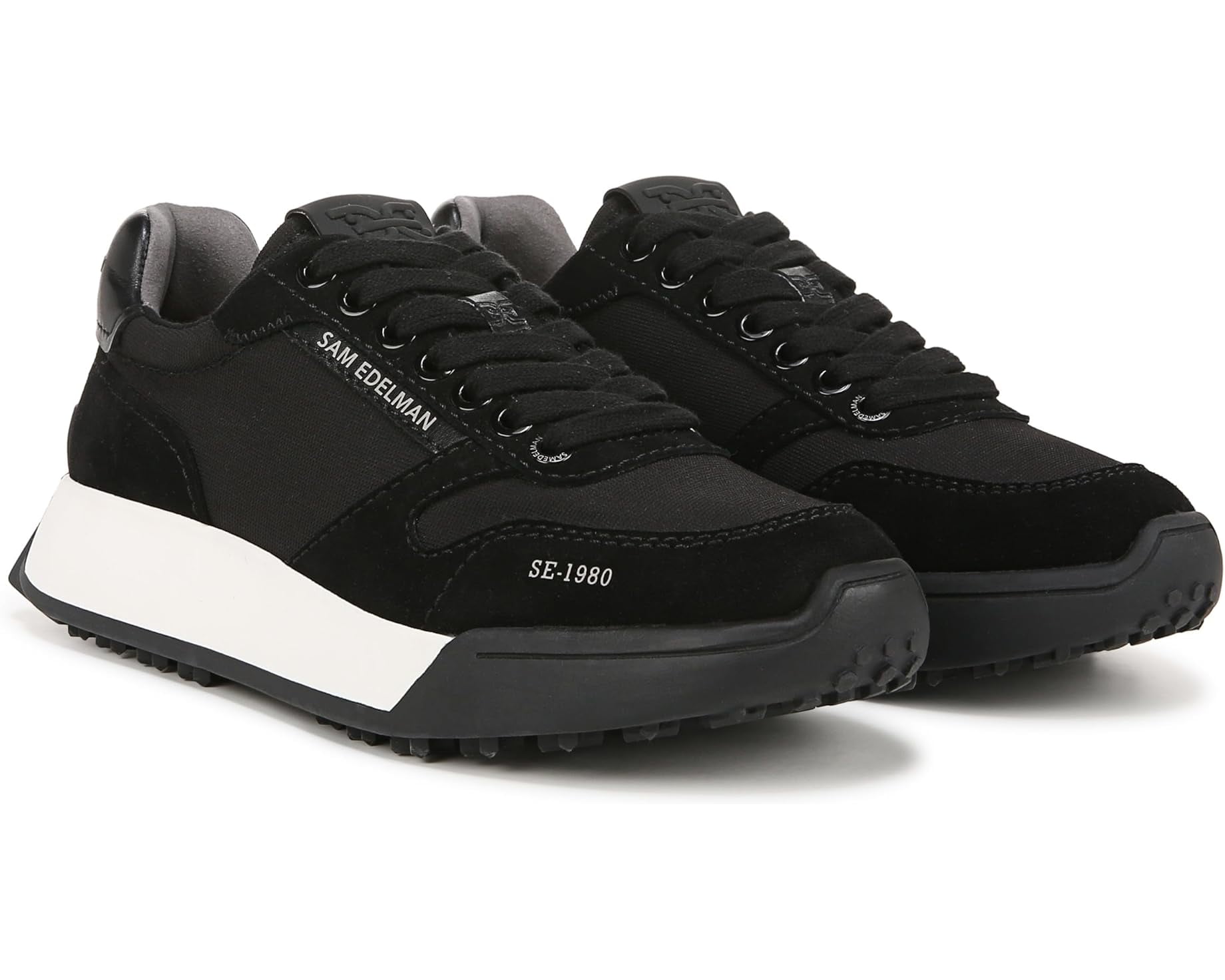 Sam Edelman Women's Layla Sneakers Black Suede 8.5M - Walmart.com