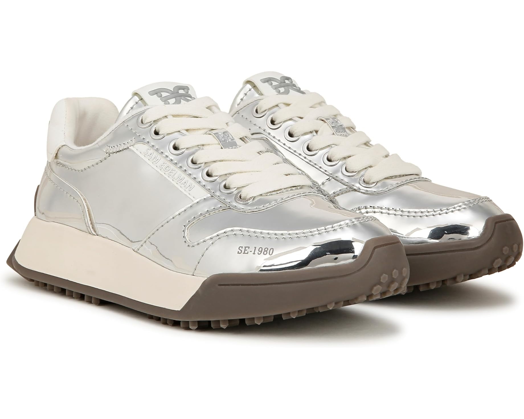Sam Edelman Women's Layla Sneakers Silver Specchio 6M - Walmart.com