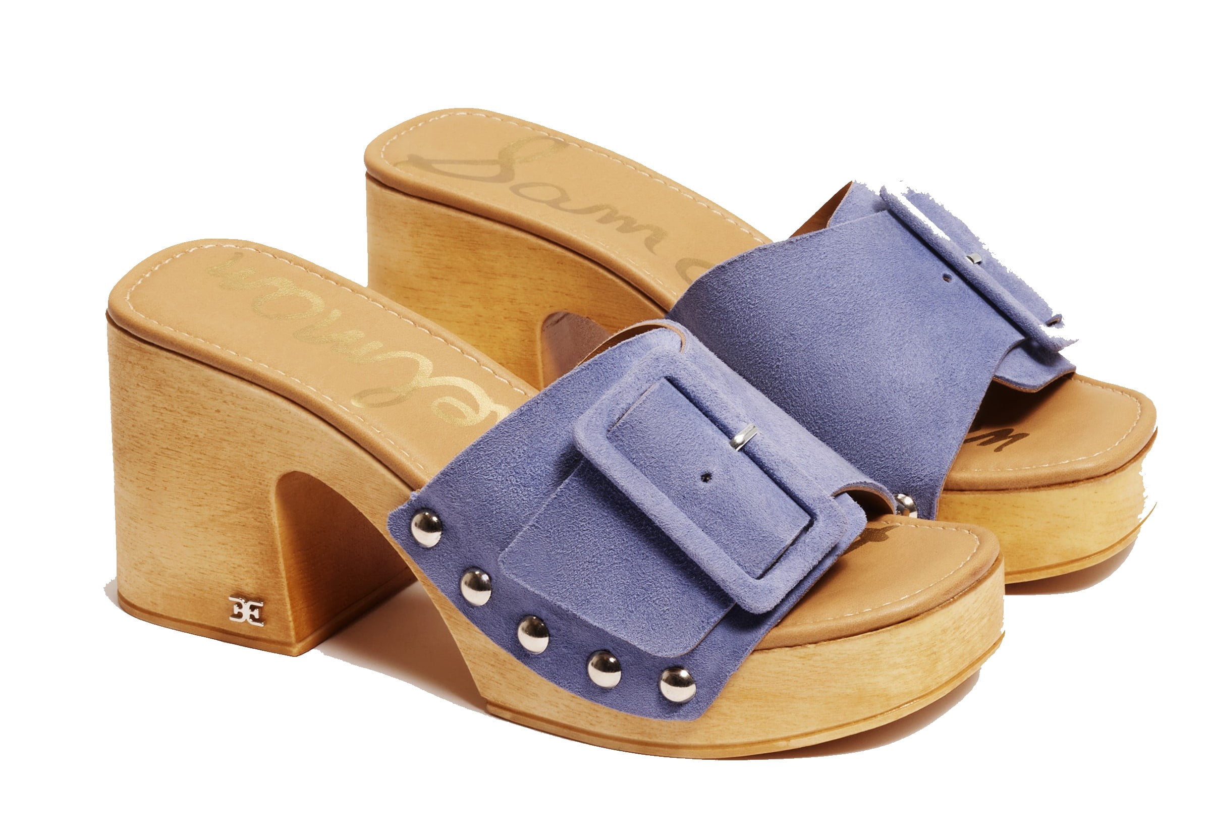 Sam Edelman Women's Marcia Slip On Clogs Serenity Blue Suede 6M ...