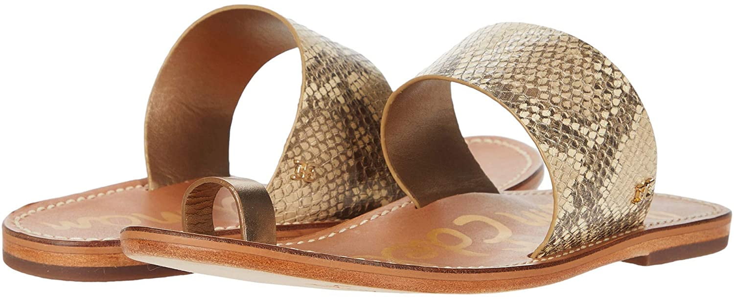 Sam Edelman Women's Maxy Slide Sandal Wheat Multi/Dk Molten Gold 8.5M ...