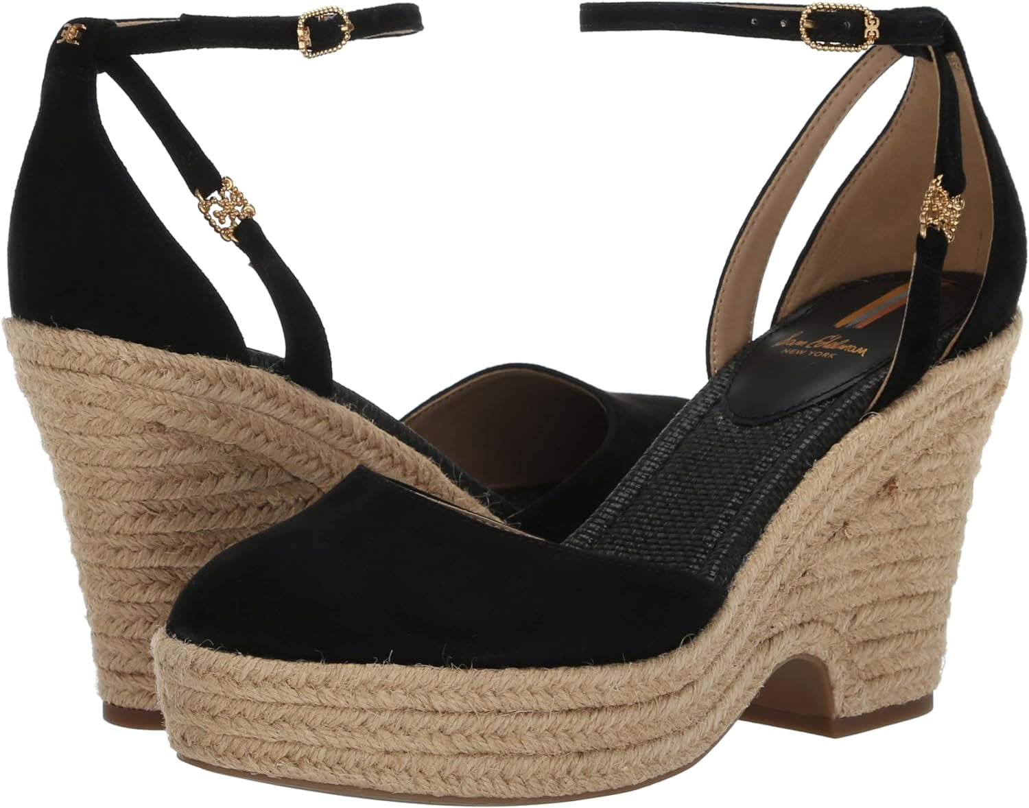 Sam Edelman Women's Nati Espadrille Wedge Sandal Black Suede 6M ...