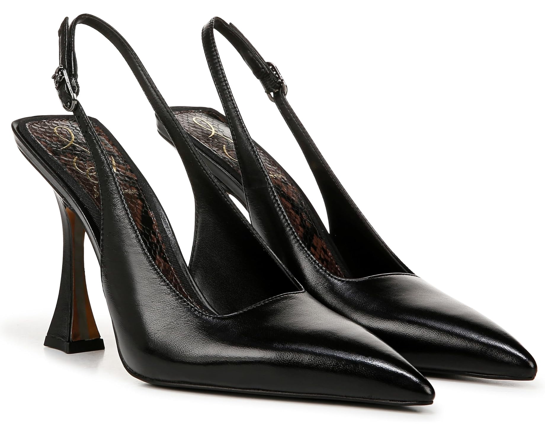 Sam Edelman Women's Odette Slingback Pump Black Leather 8M - Walmart.com