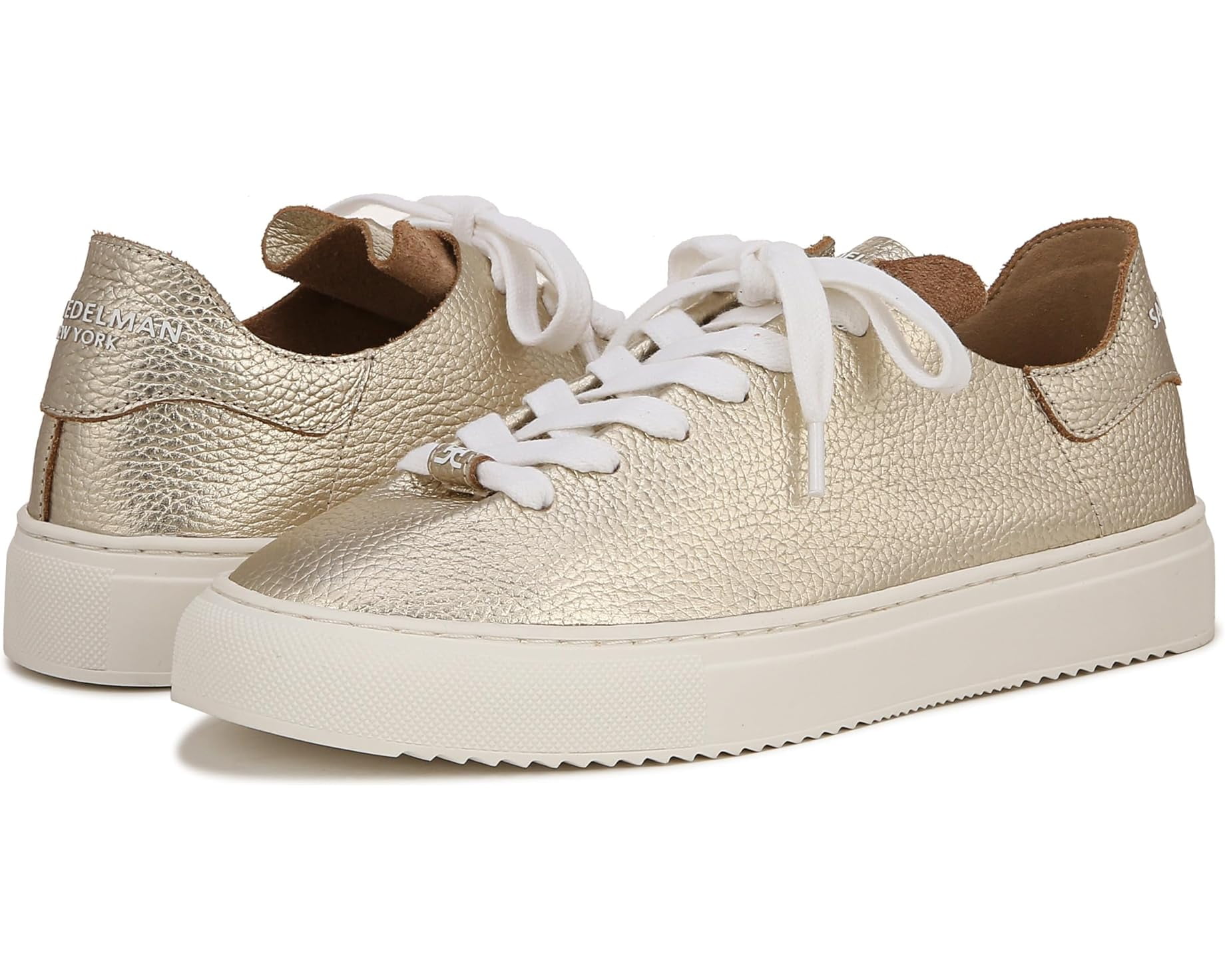 Sam Edelman Women's Poppy Sneaker Gold Leather 6M - Walmart Business ...