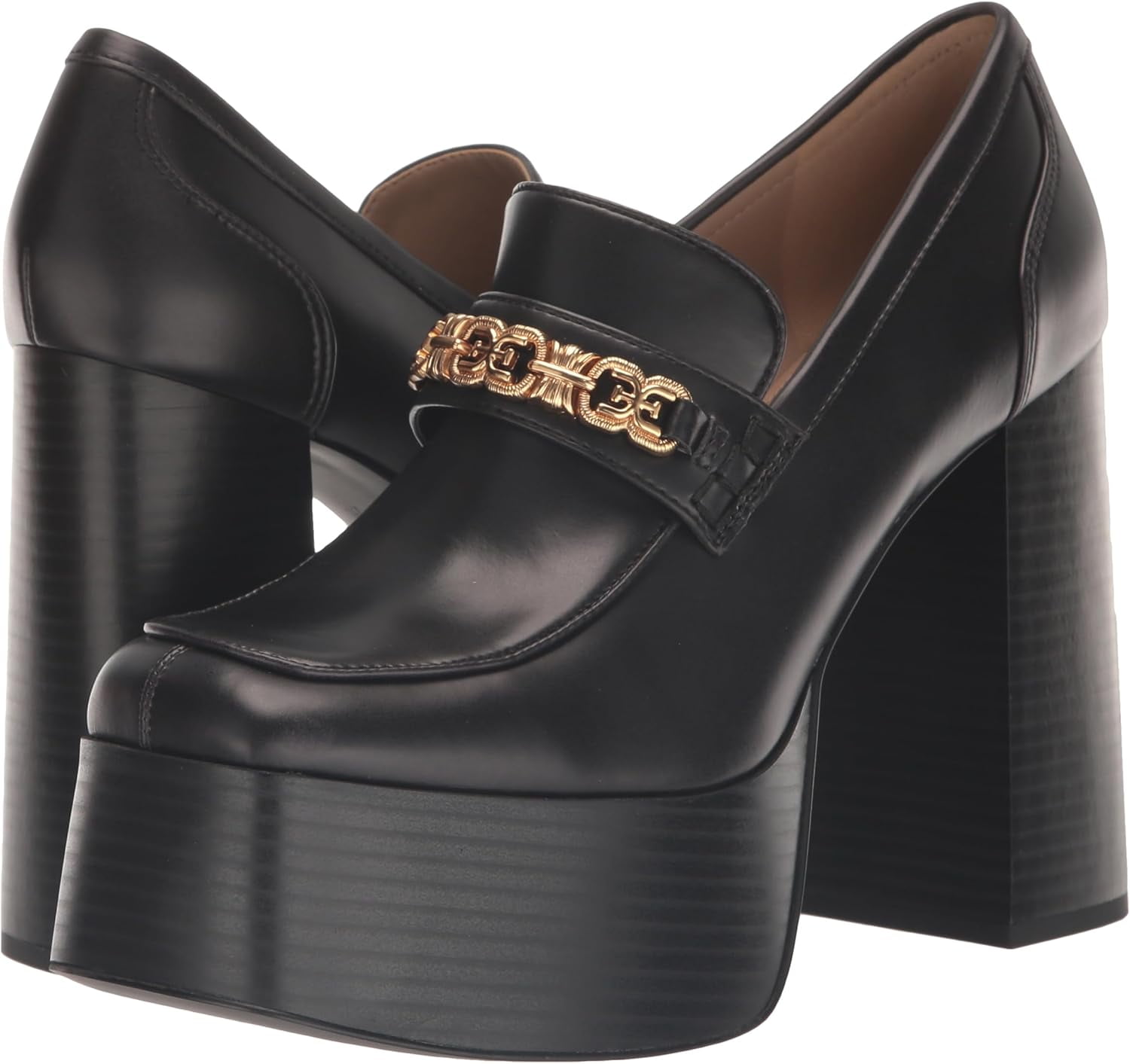 Sam Edelman Women's Rowe Platform Block Heel Loafers Black 10M - Walmart.com