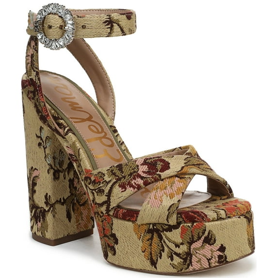 Sam Edelman Women's Savannah Platform Dress Sandal Natural Floral Multi ...