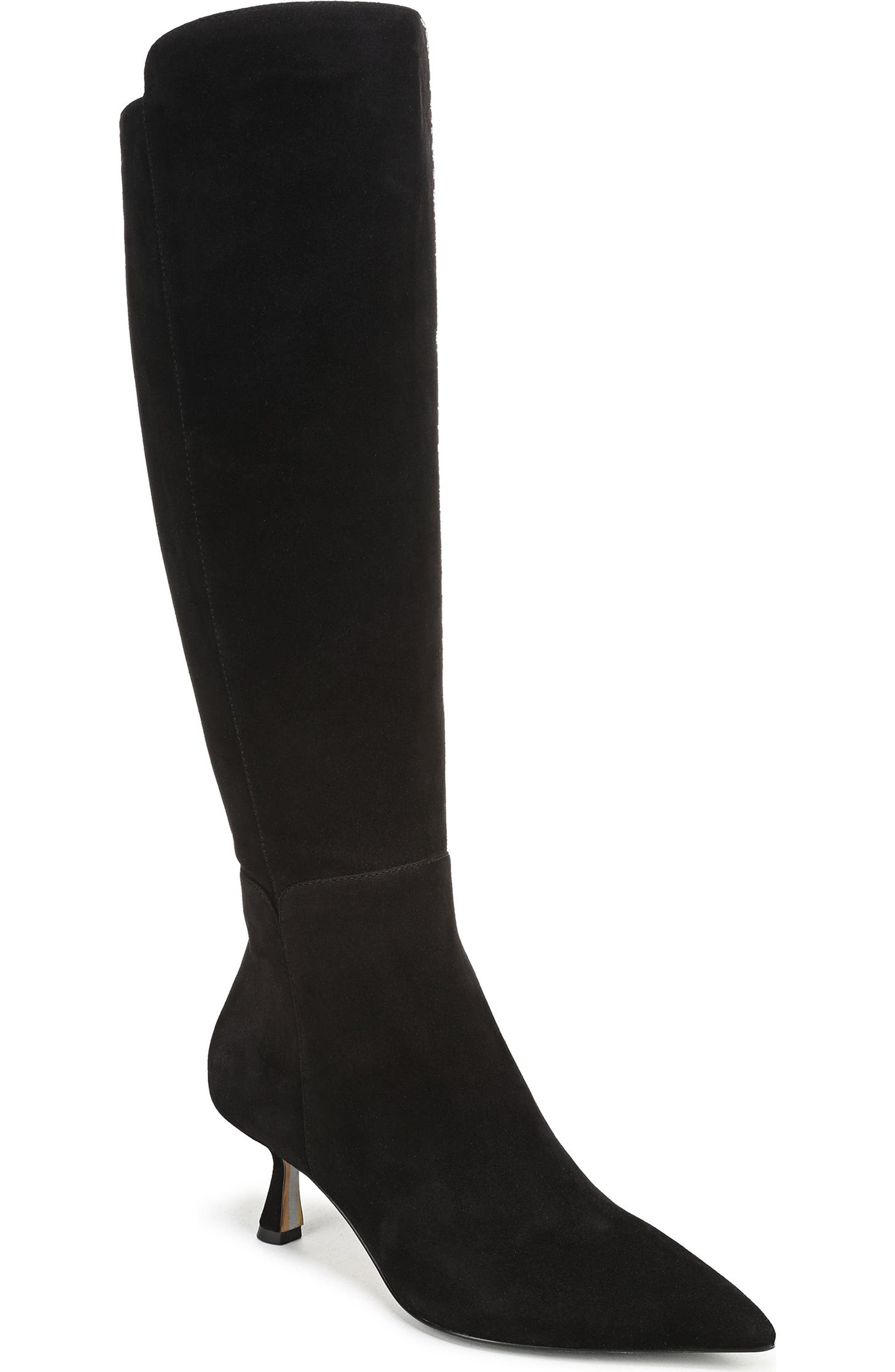 Sam Edelman Women's Taylin Pointed Toe Knee High Boot Black Suede 7M ...