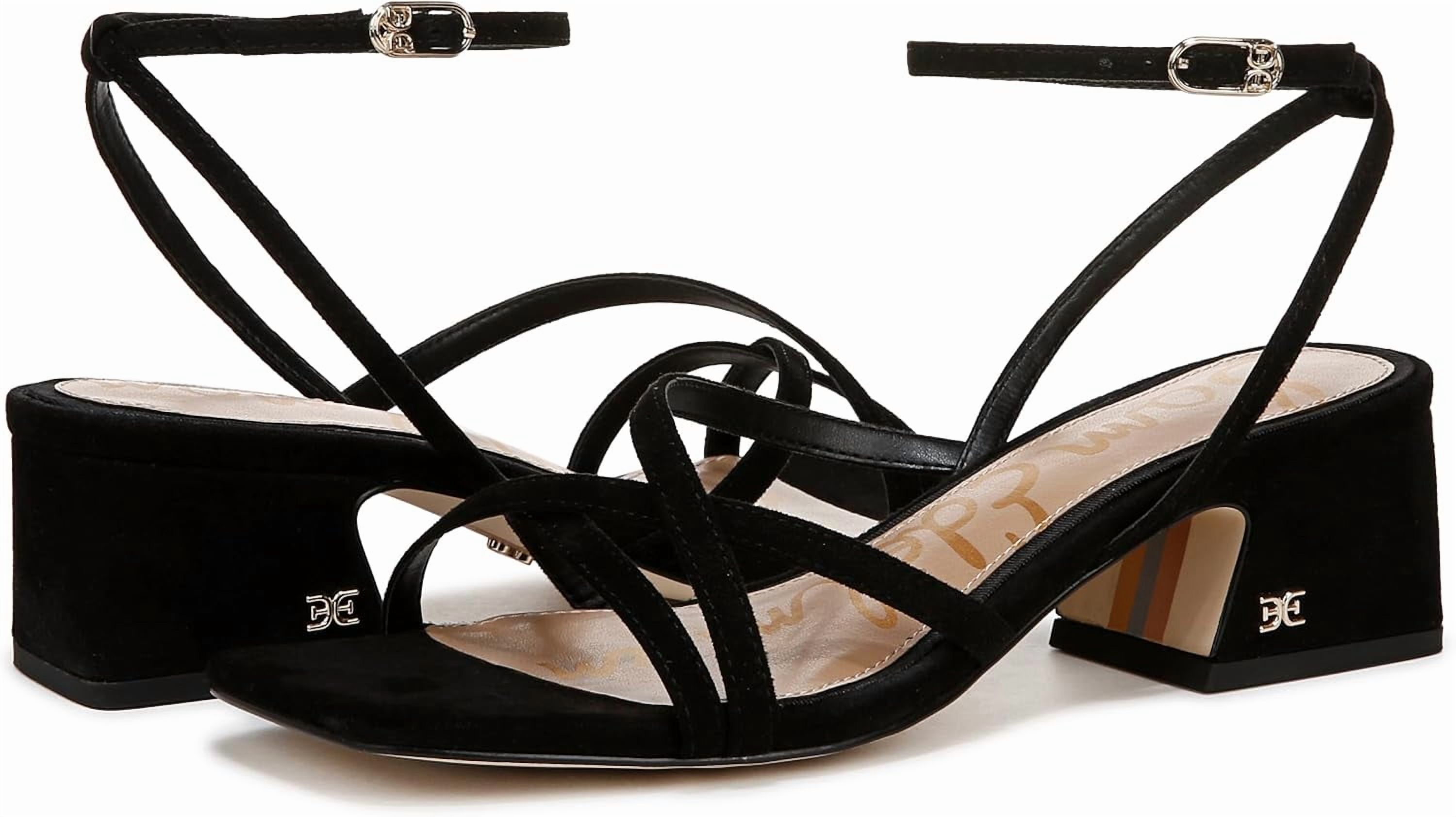 Sam Edelman Women's Whitley Block Heel Sandal Black Suede 8M - Walmart.com