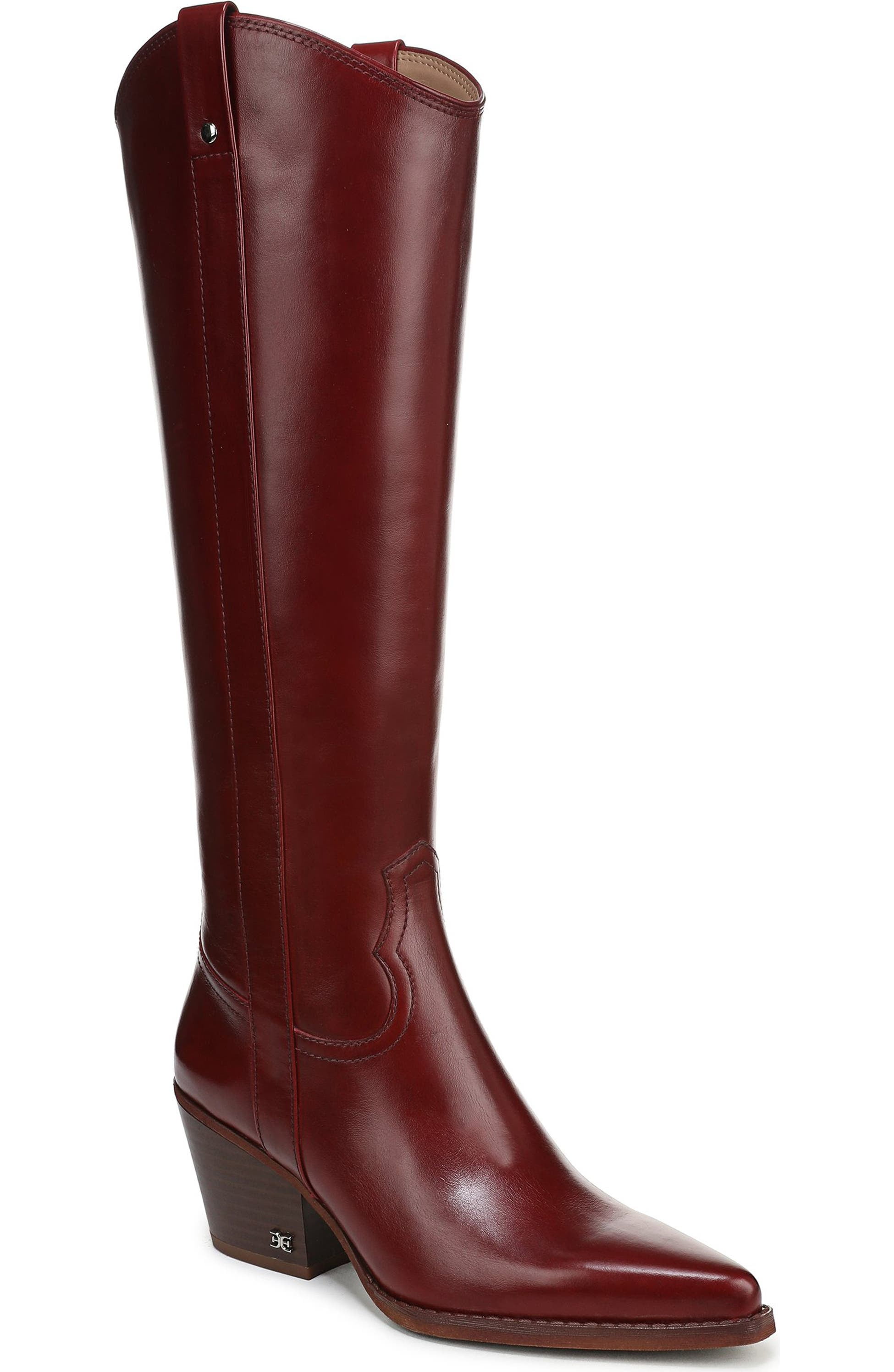 Sam Edelman Women's Wyatt Western Boot Deep Scarlet 9.5M - Walmart.com