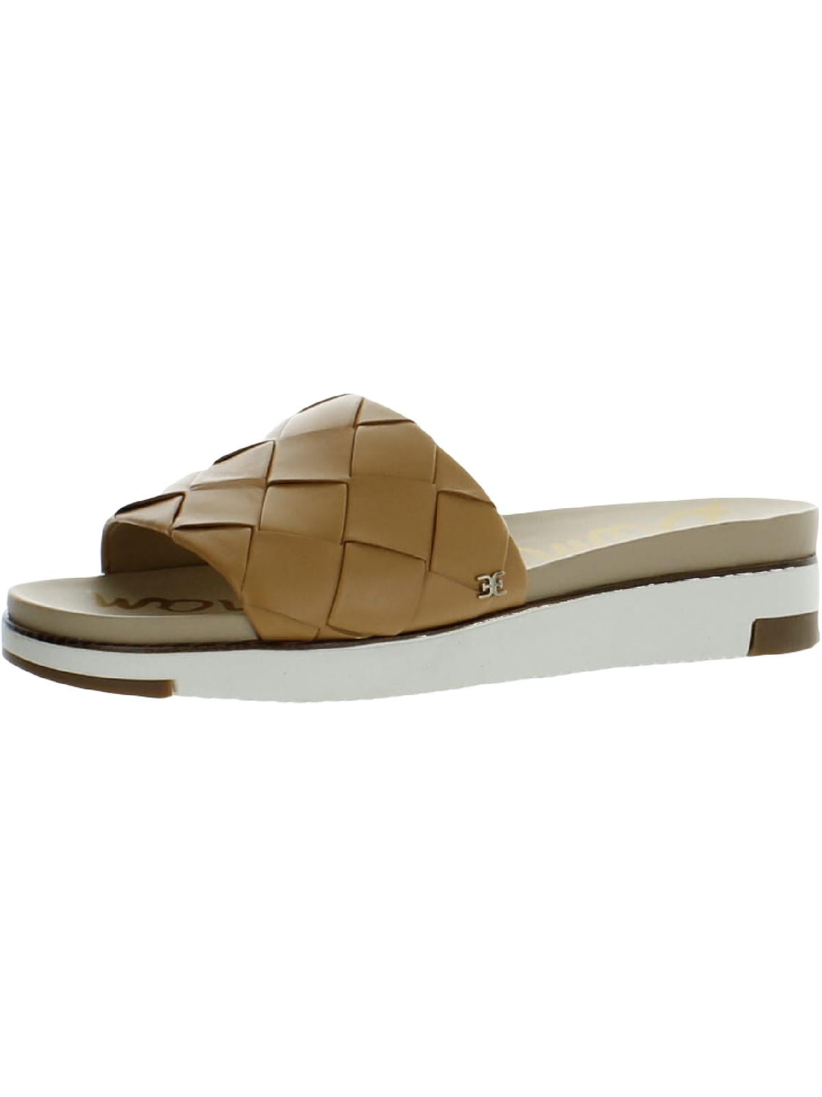 Sam Edelman Womens ADALEY Leather Flat Pool Slides - Walmart.com