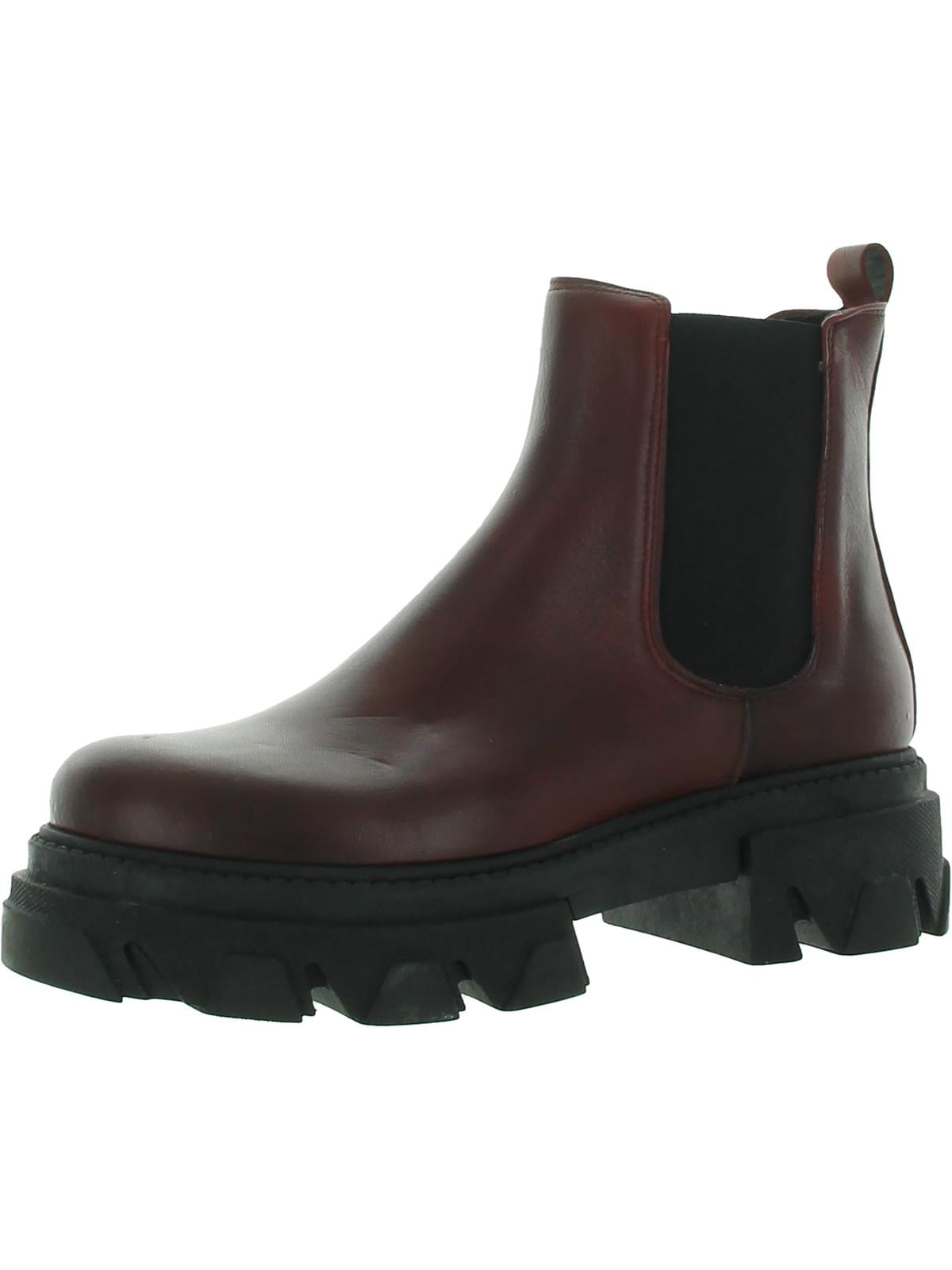 Sam Edelman Daelyn Red Chunky Lugged Heel Pull On Rounded Toe Combat ...