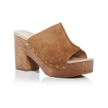 Sam Edelman Francina Black Platform Slip On Slide Block Heeled Mules ...