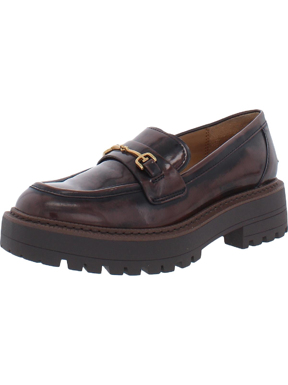 Sam Edelman Womens Laurs Patent Lug Sole Loafers - Walmart.com