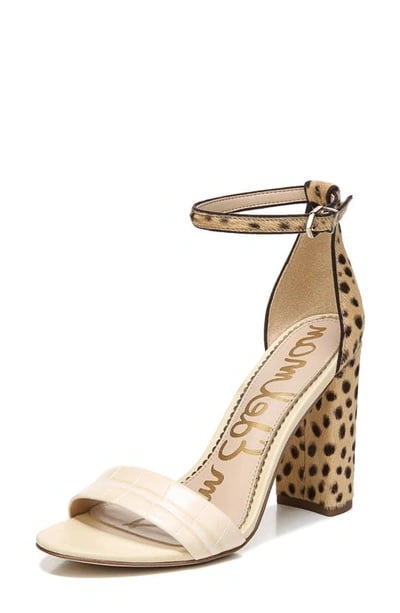 Sam Edelman Yaro Tan Multi Ankle Strap Open Round Toe Block High Heel ...