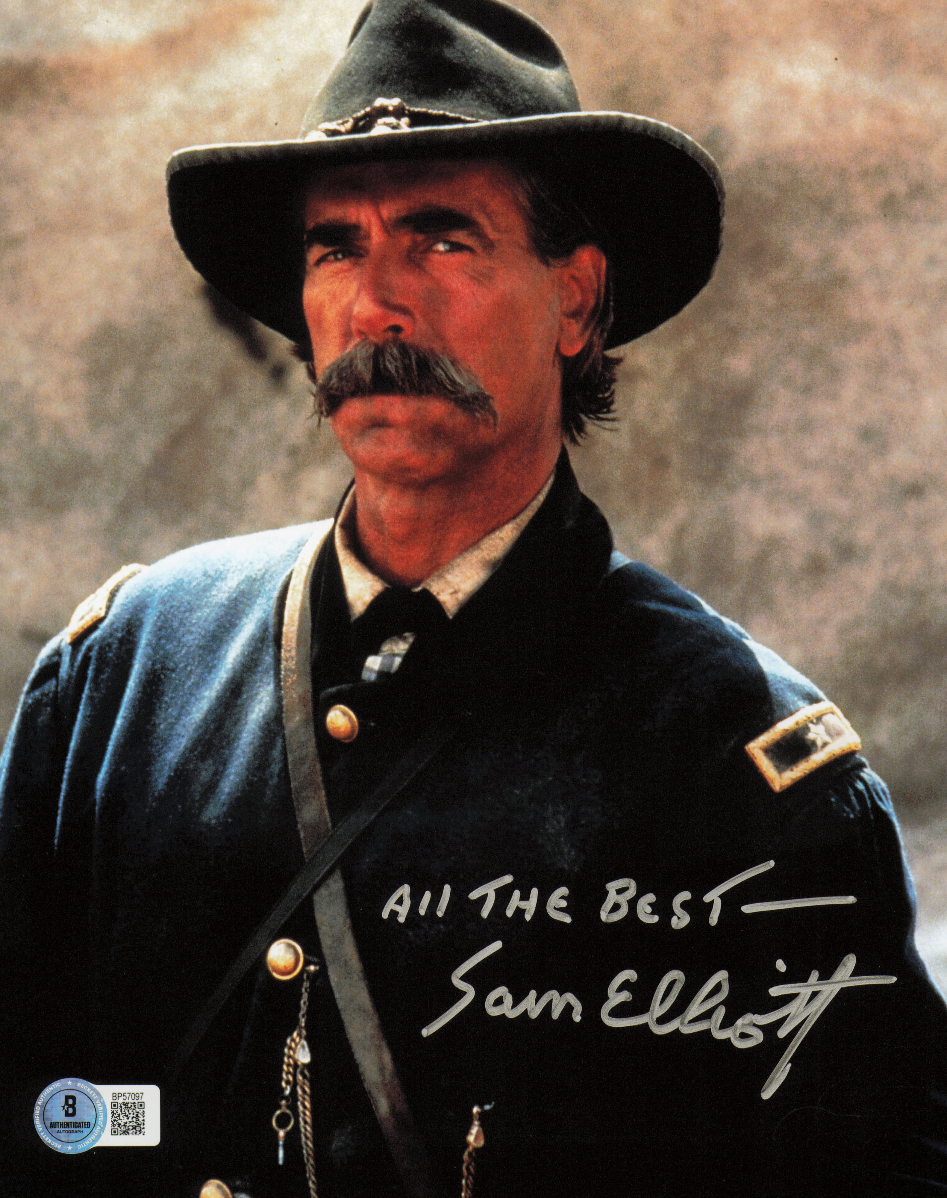 Sam Elliott Autographed 8x10 Photo Gettysburg "All The Best" Beckett ...