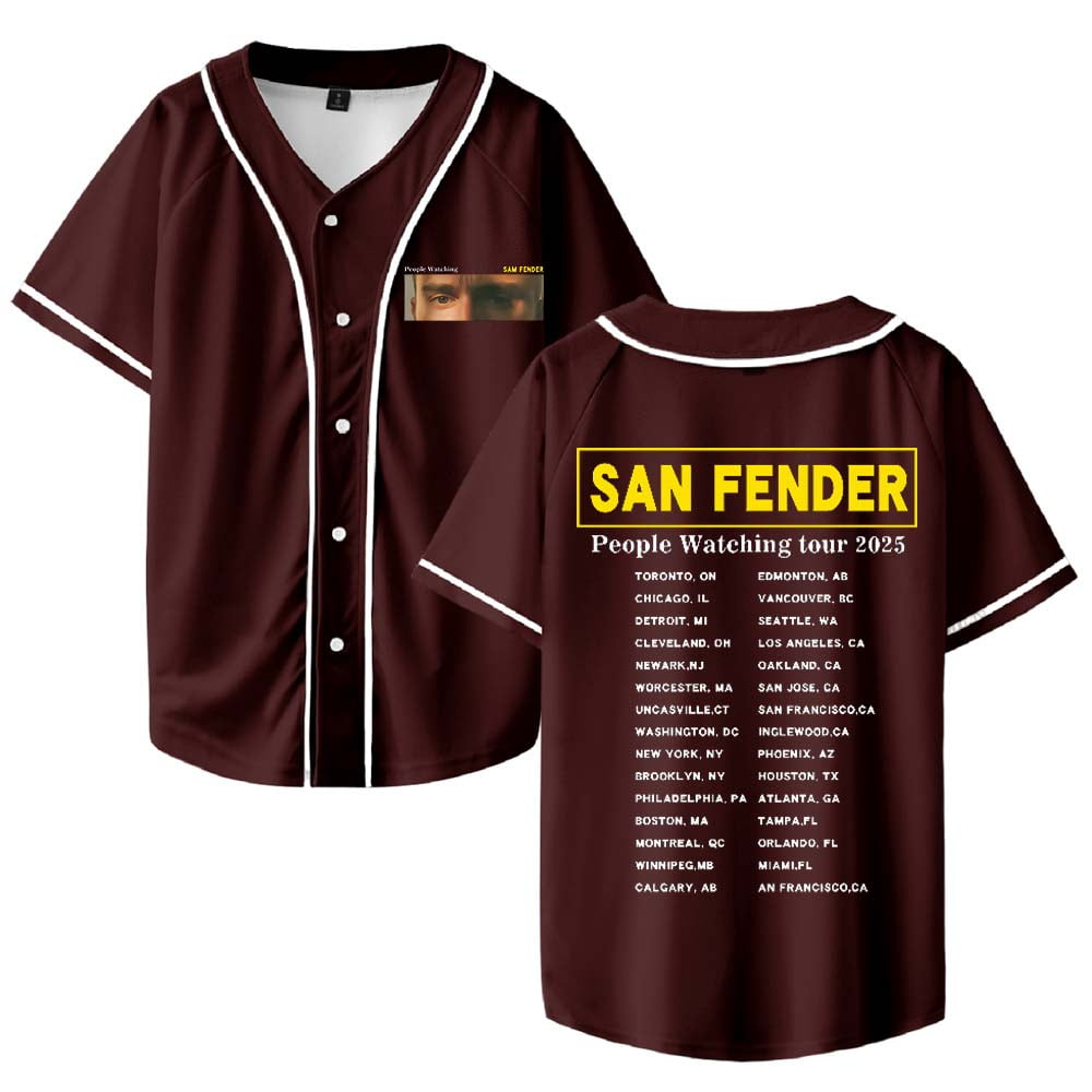 Sam Fender People Watching Tour 2025 Baseball Jersey Shirt V-Neck Women ...