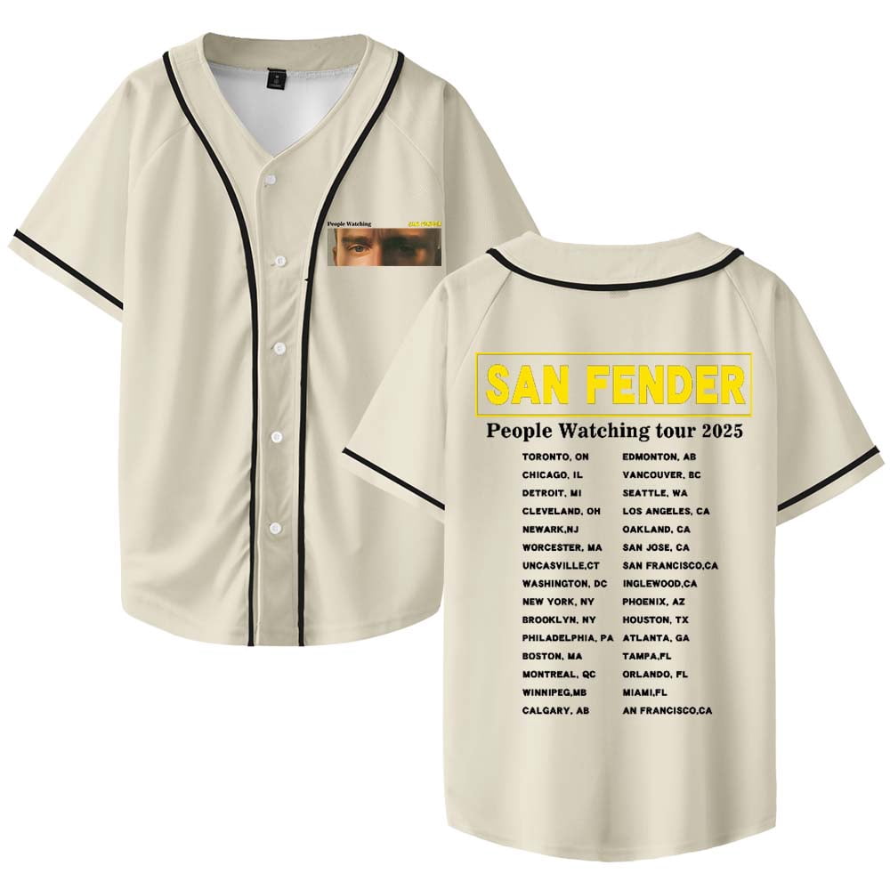 Sam Fender People Watching Tour 2025 Baseball Jersey Shirt V-Neck Women ...