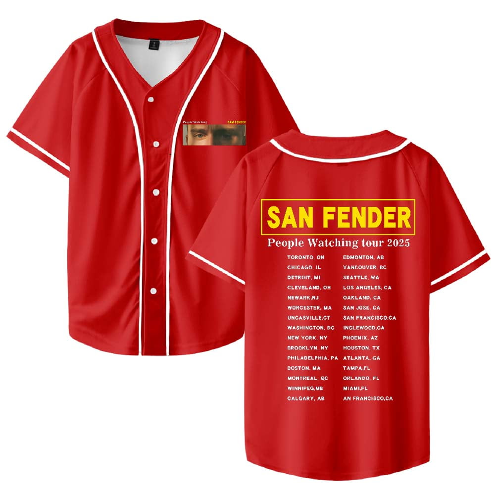 Sam Fender People Watching Tour 2025 Baseball Jersey Shirt V-Neck Women ...