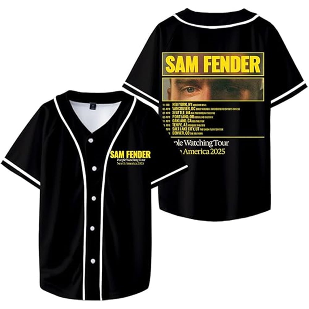 Sam Fender People Watching Tour 2025 Baseball Uniform T-Shirt Summer ...