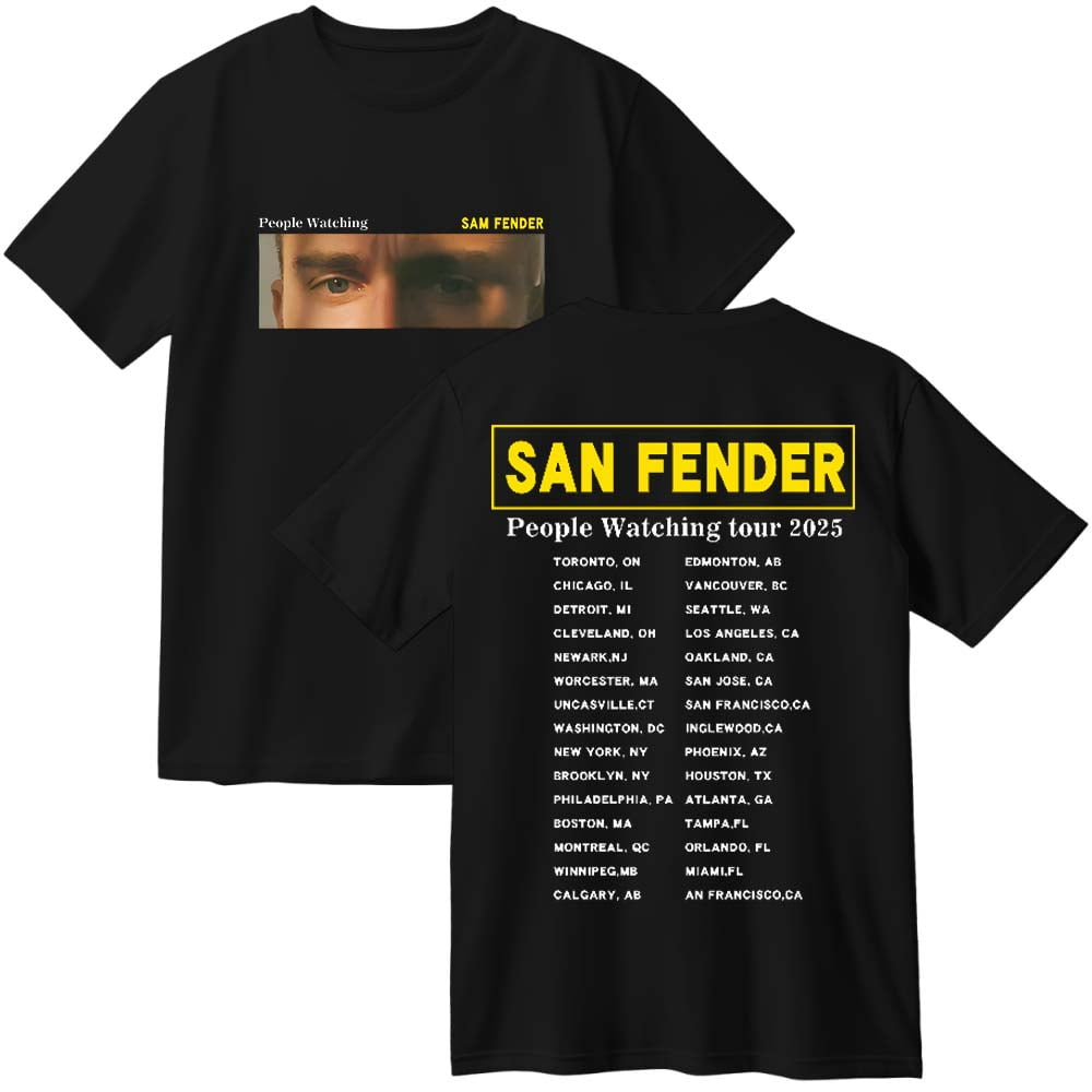 Sam Fender People Watching Tour 2025 Merch Cotton T-Shirt Women Men ...