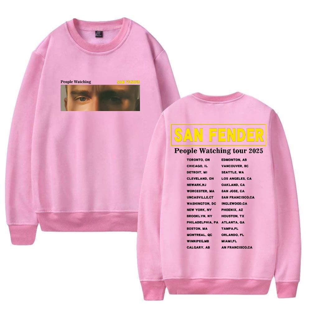 Sam Fender People Watching Tour 2025 Merch Sweatshirt Women Men Casual Crewneck Long Sleeve ...