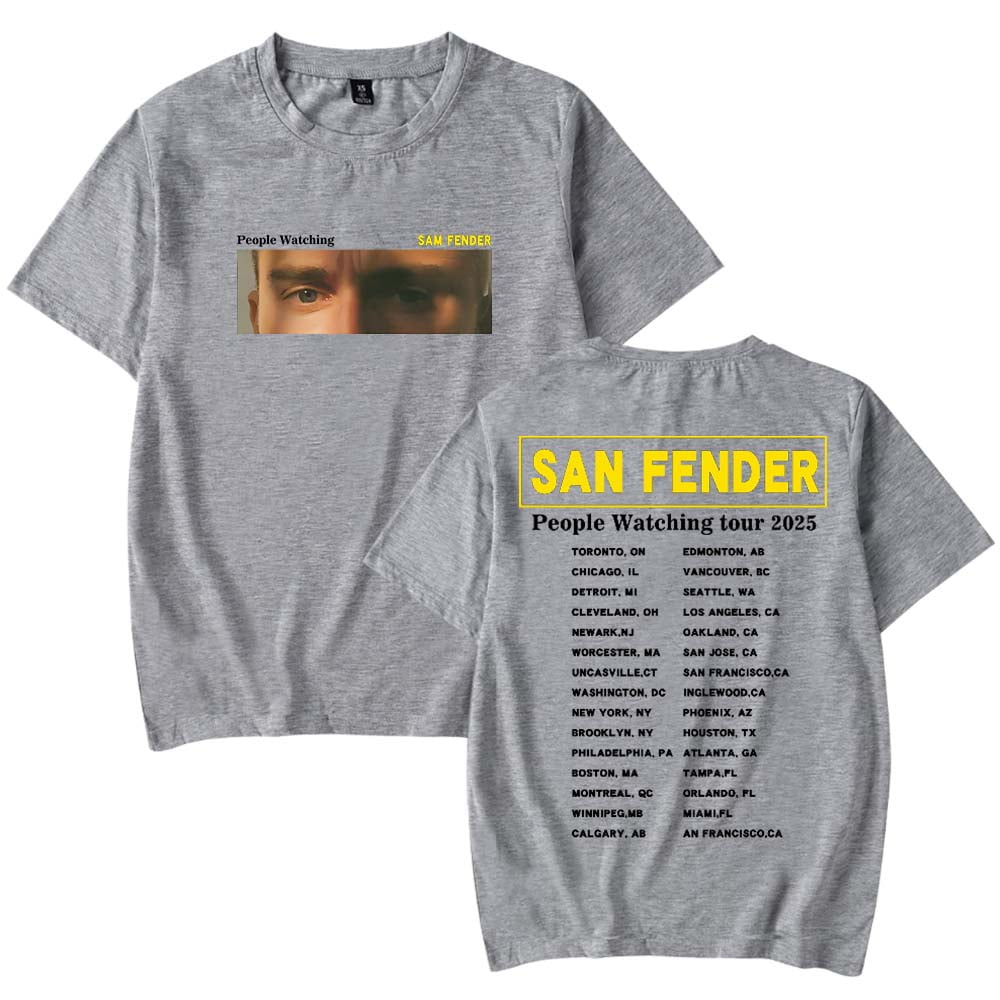 Sam Fender People Watching Tour 2025 Merch T-Shirt Women Men Casual ...