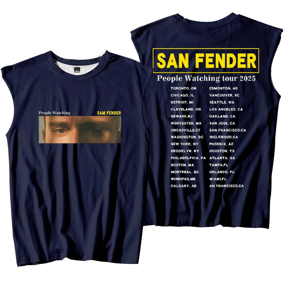 Sam Fender People Watching Tour 2025 Merch Tank Tops Sleeveless Sport ...