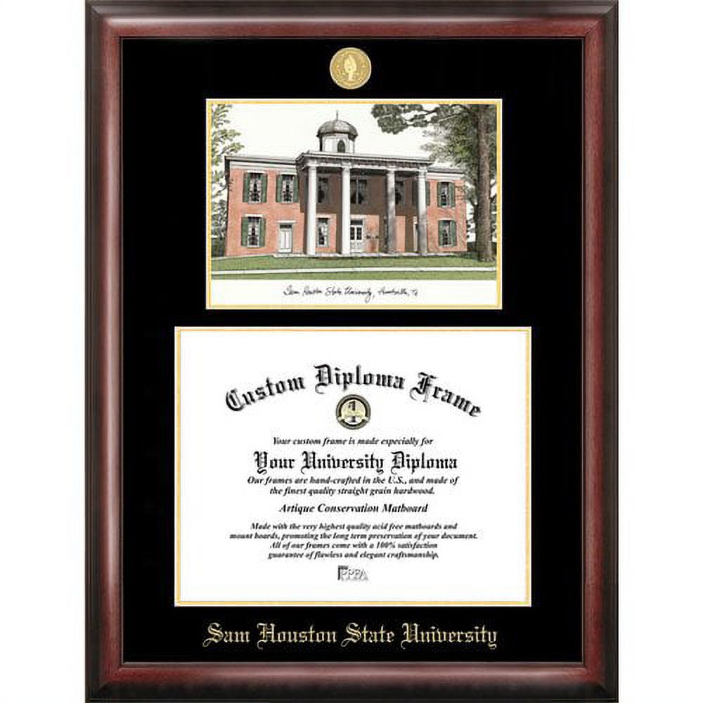 Sam Houston State 11" x 14" Gold Embossed Diploma Frame with Campus ...