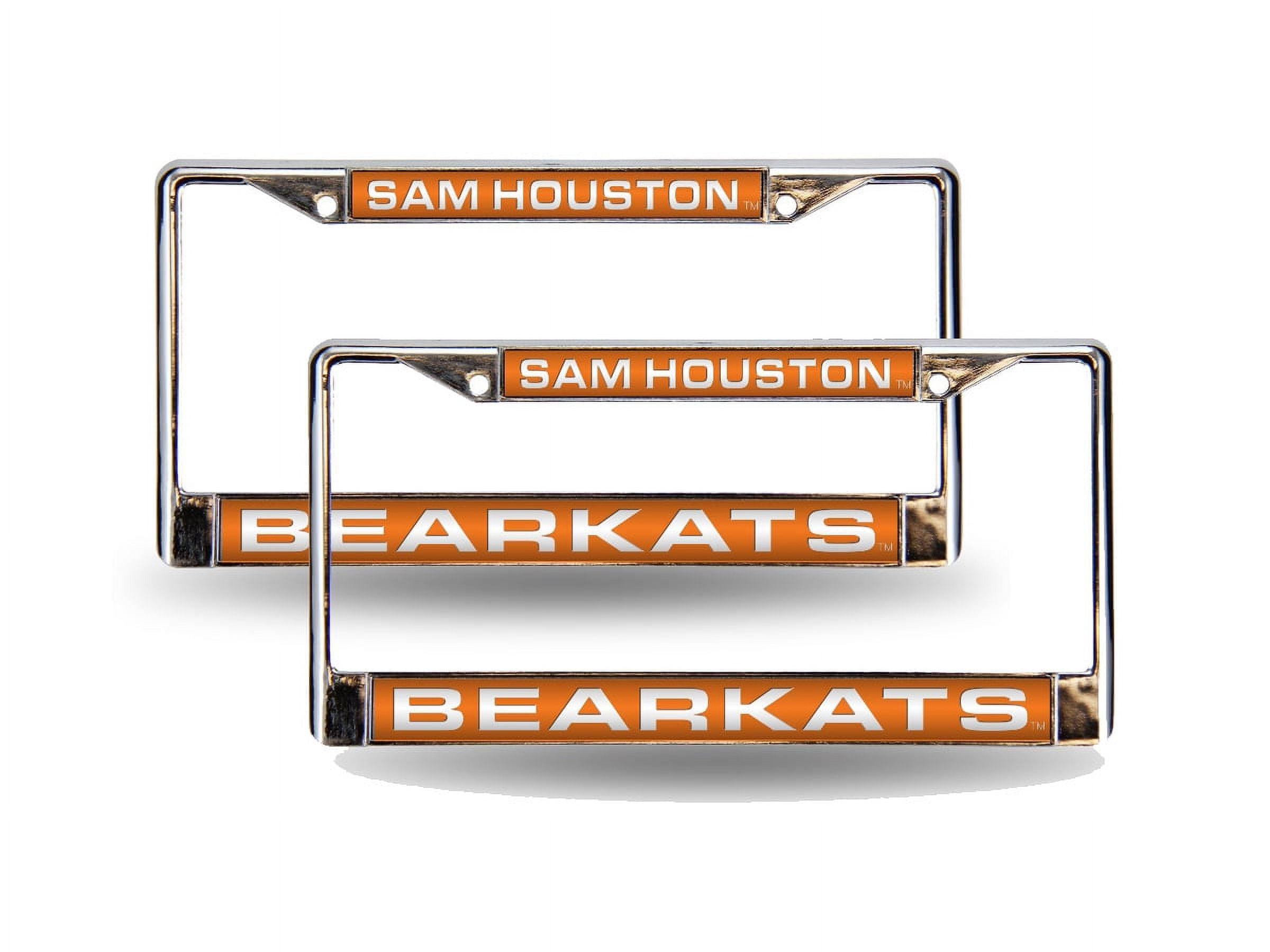 Sam Houston State Bearkats Chrome Metal Laser License Plate Frame - Set ...