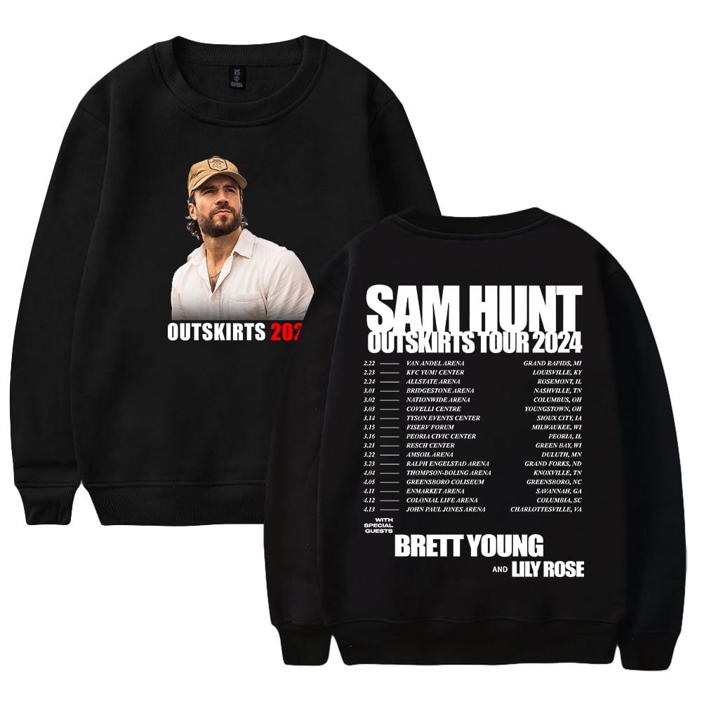 Sam Hunt Outskirts Tour 2024 Merch Crewneck Long Sleeve Streetwear ...