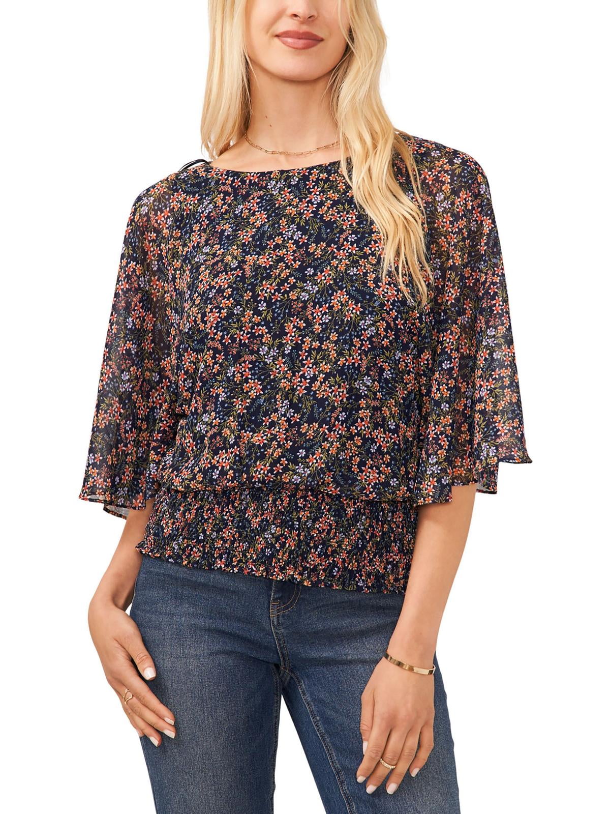 Sam & Jess Womens Smocked Waist Butterfly Sleeve Blouse - Walmart.com