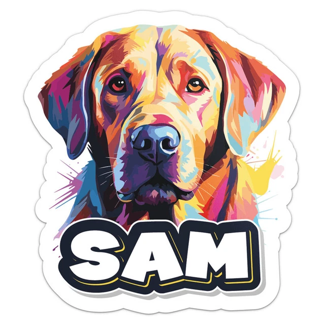 Sam Labrador Dog Sticker Phone Decal Water Bottle Stickers Car Decals ...