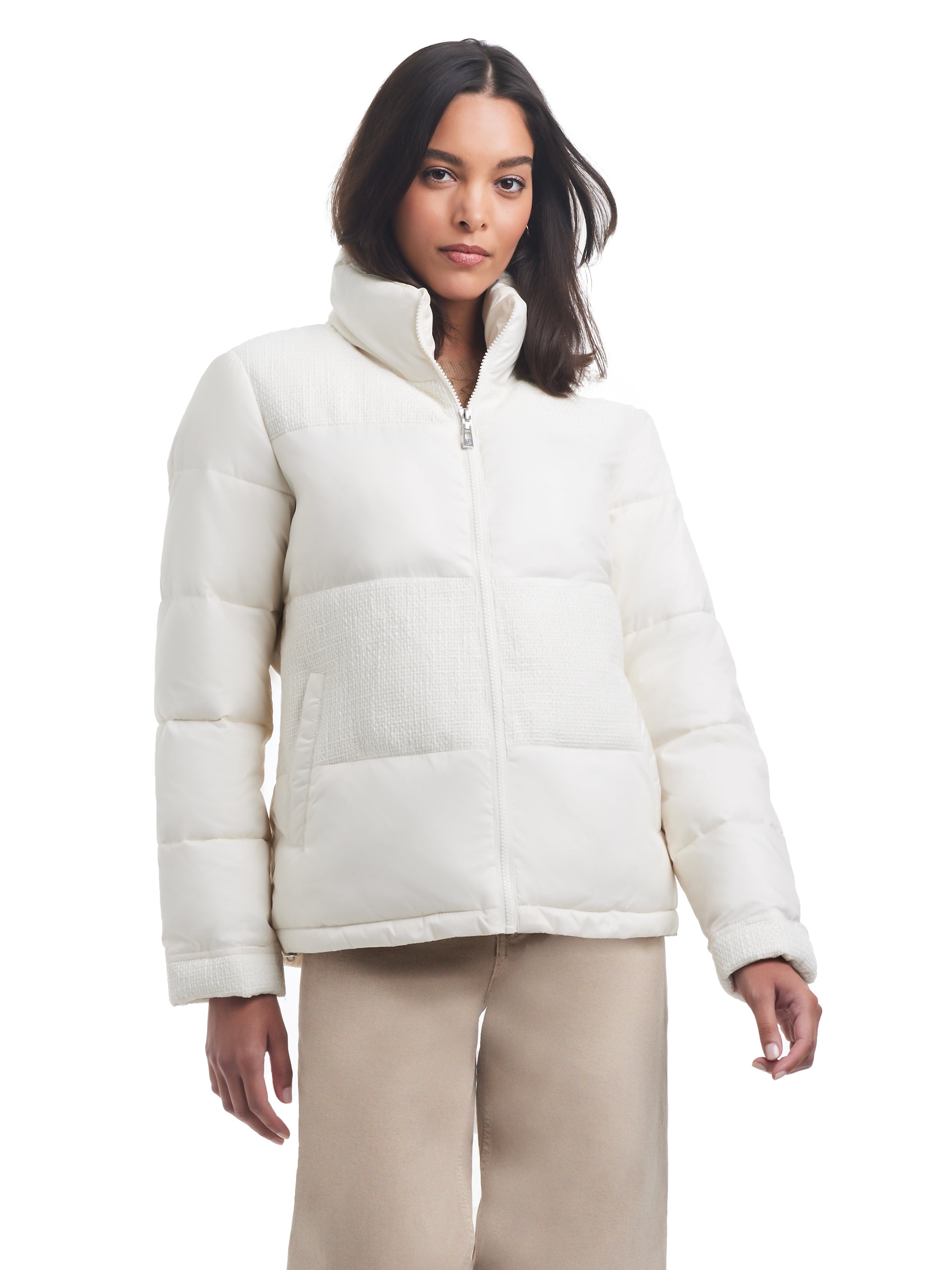 Sam & Libby Ladies Long Sleeve Short Puffer Jacket - Walmart.com