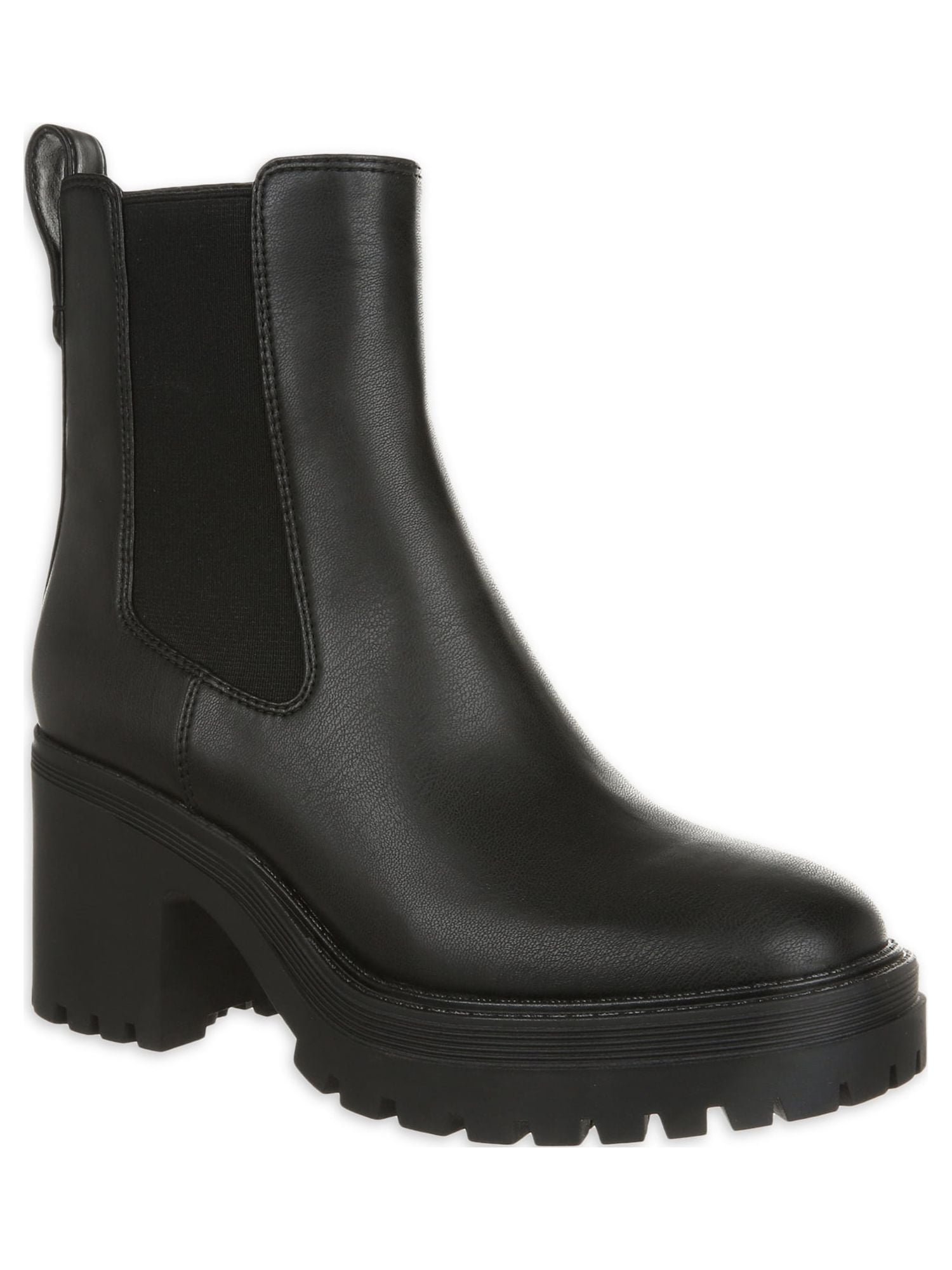 Sam & Libby Camila Heeled Chelsea Bootie, Black Leather - Walmart.com